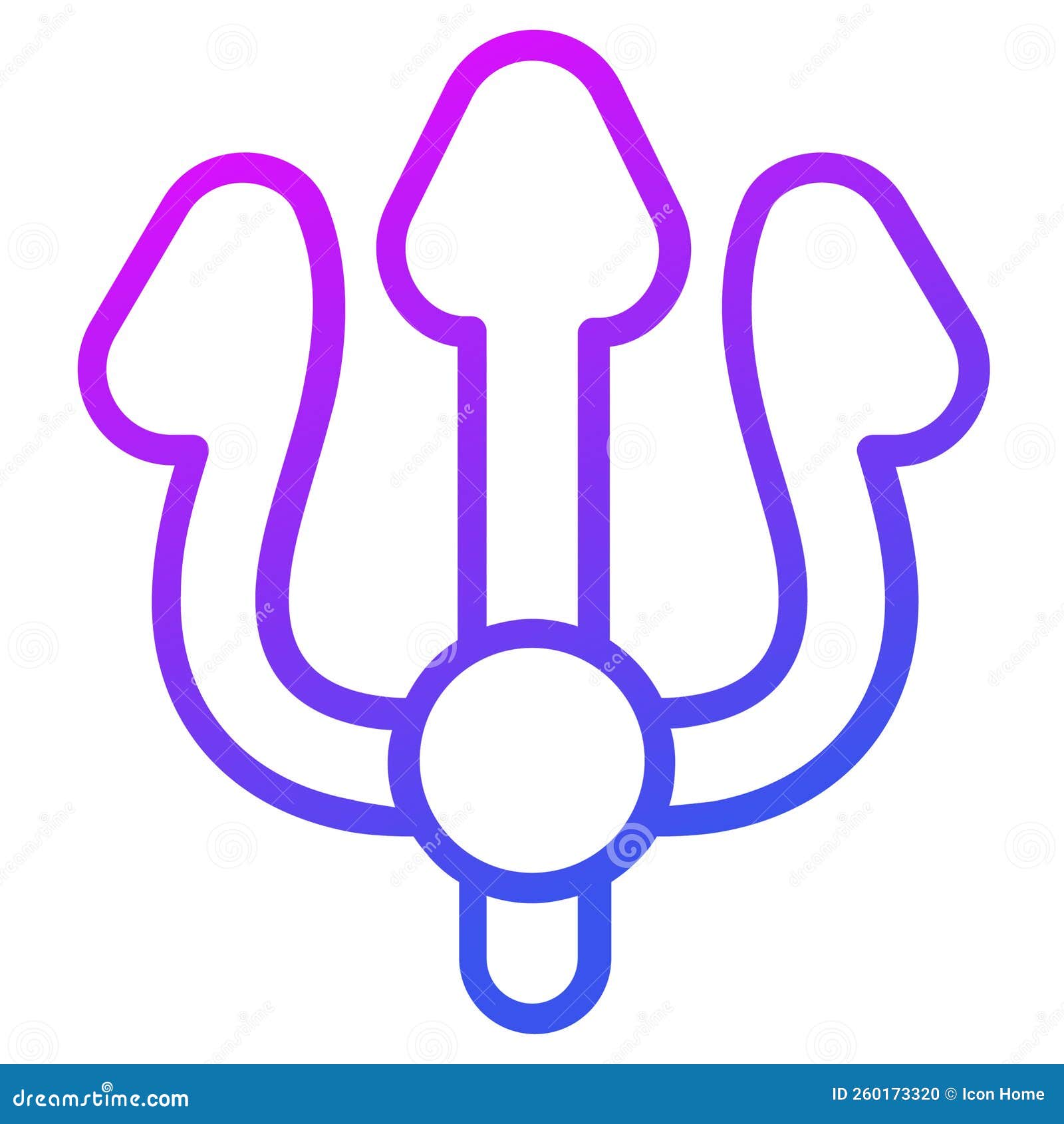 Trisula, Trident Vector Outline Stock Vector - Illustration of design ...