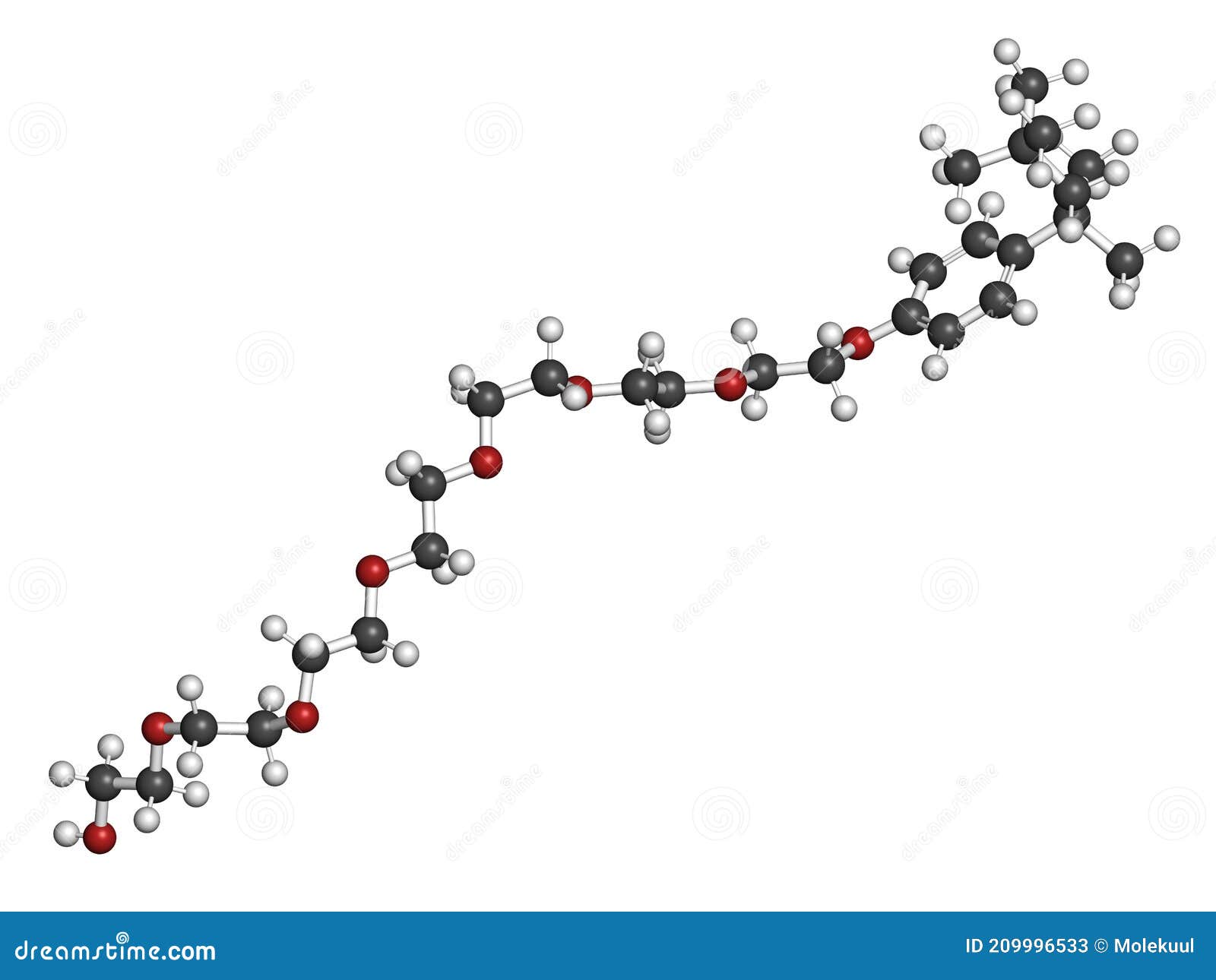 Triton X-100 Detergent Molecule. 3D Rendering Stock Illustration ...