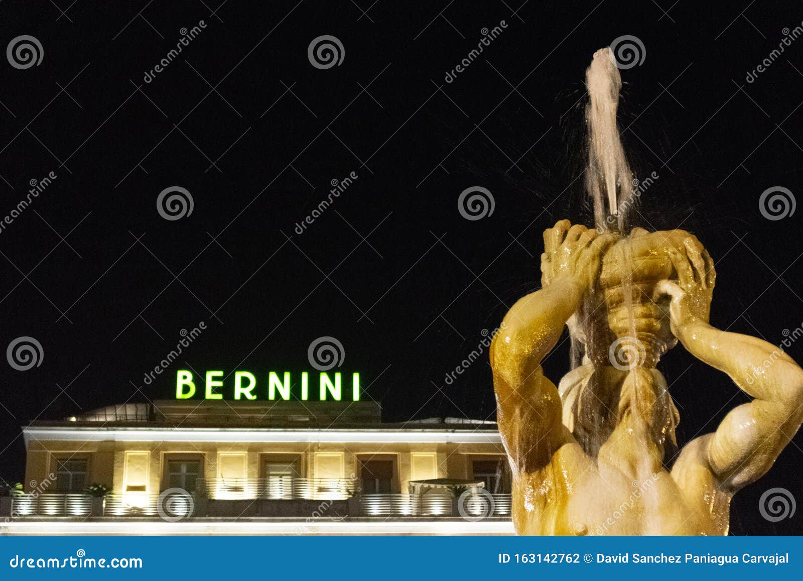 Triton Fountain in Barberini Square in Rome. Bernini`s Work Editorial ...