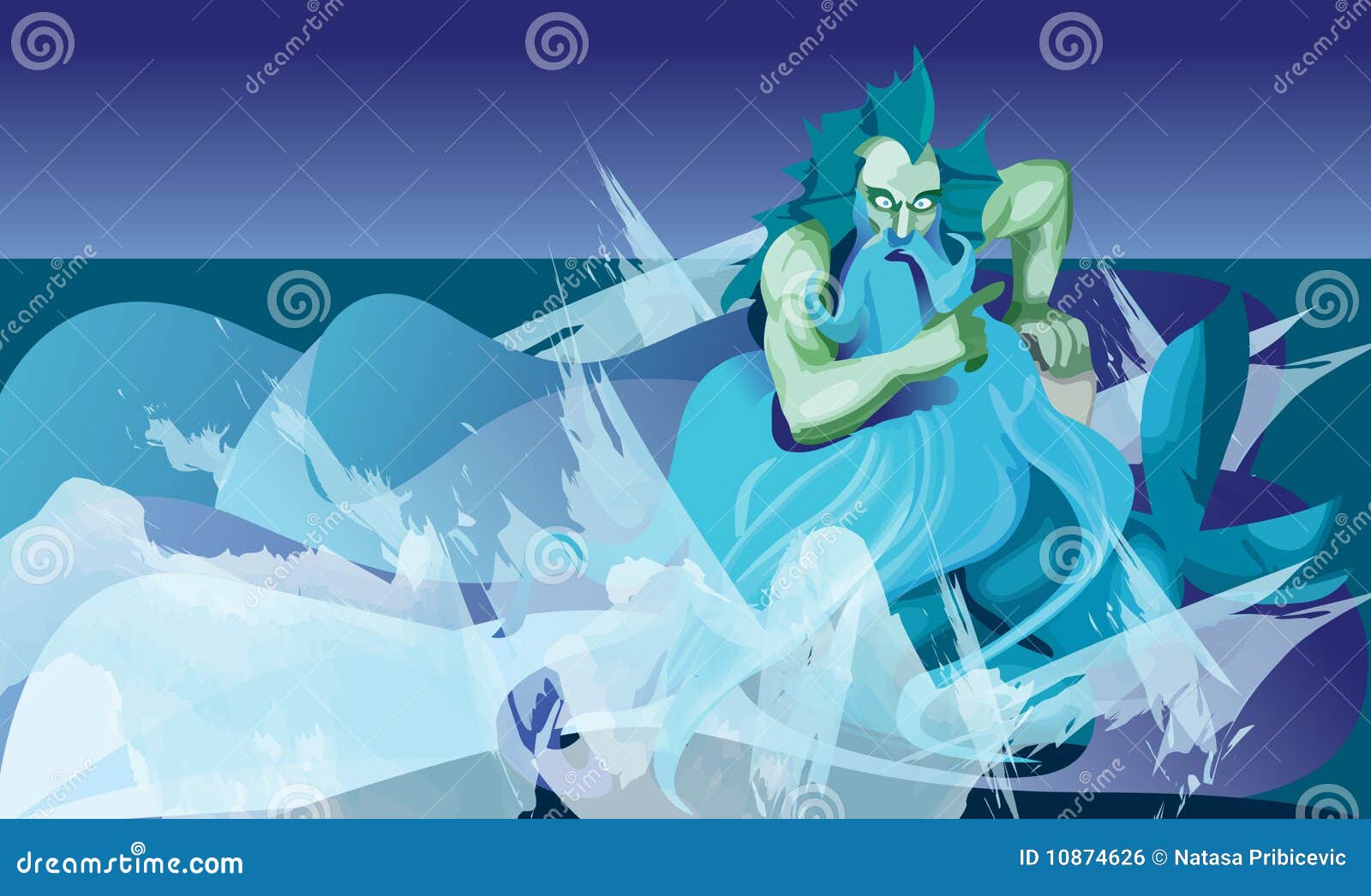 Triton, god stock vector. Illustration of lord, greek - 10874626