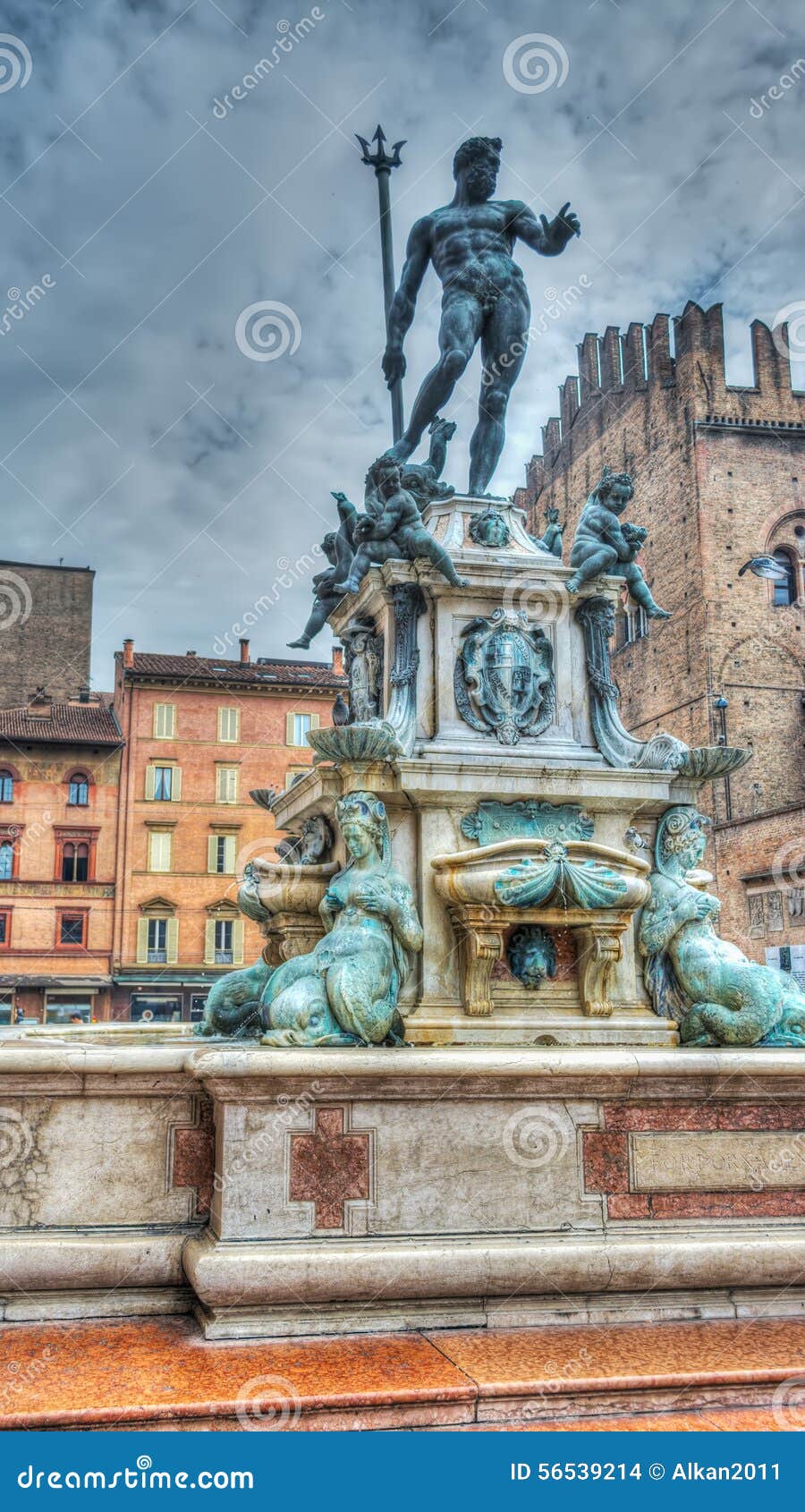 Triton Statue in Bologna in Hdr Stock Photo - Image of place, maggiore ...