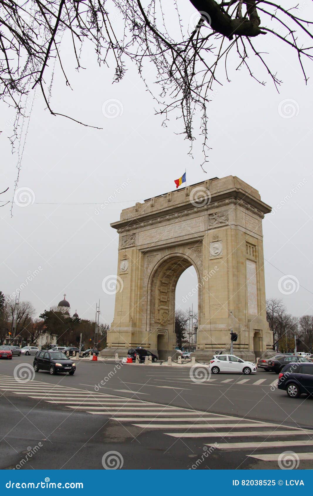 Triumph Arch, in Bucharest, Romania. Editorial Image - Image of street ...