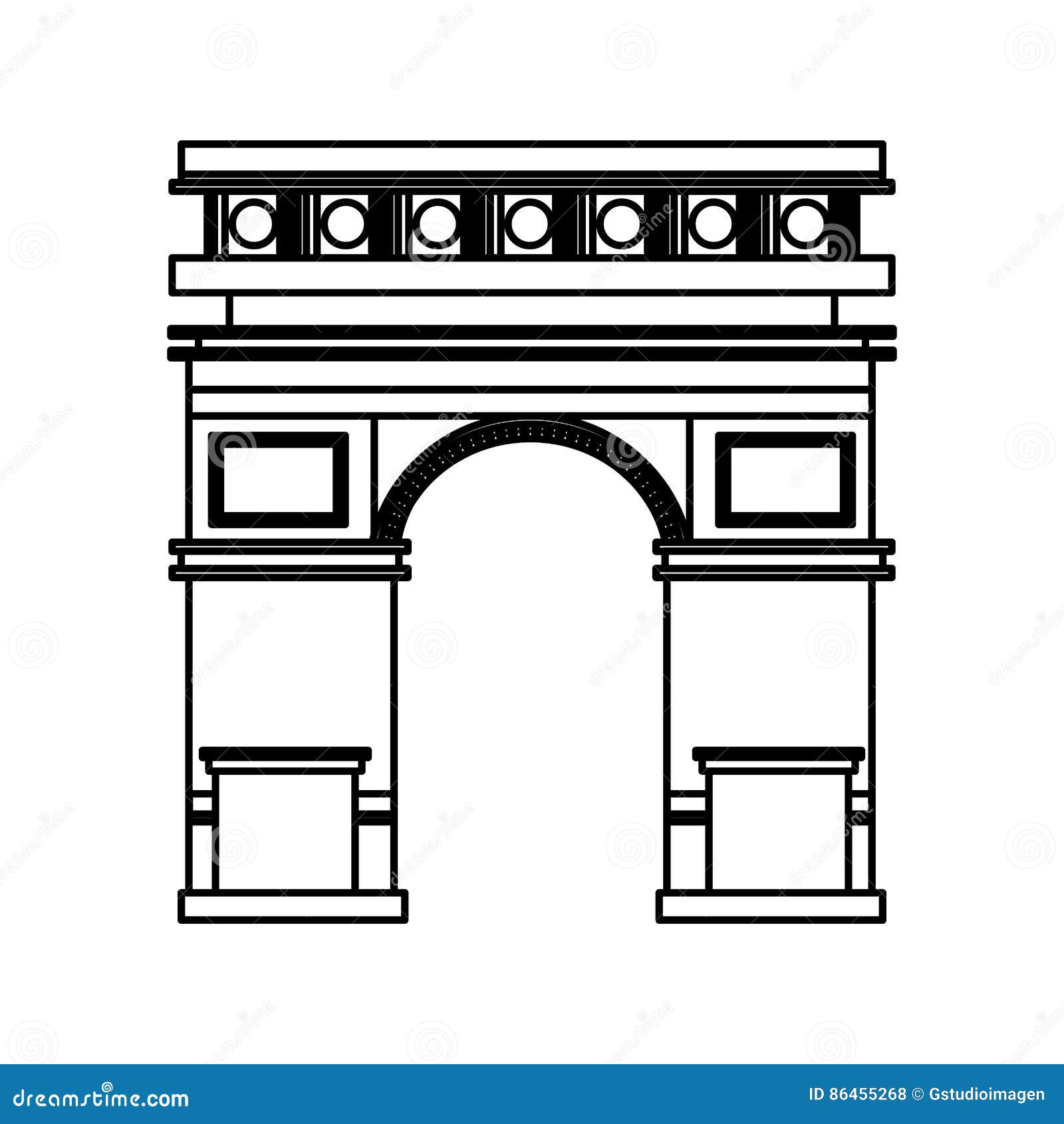 Triumph arch monument icon stock vector. Illustration of tourist - 86455268