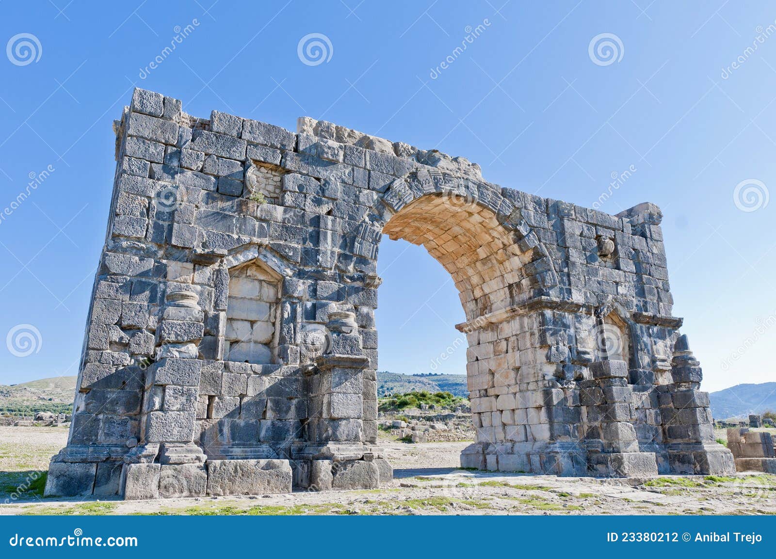 Triumph Arch at Volubilis, Morocco Stock Photo - Image of morocco ...