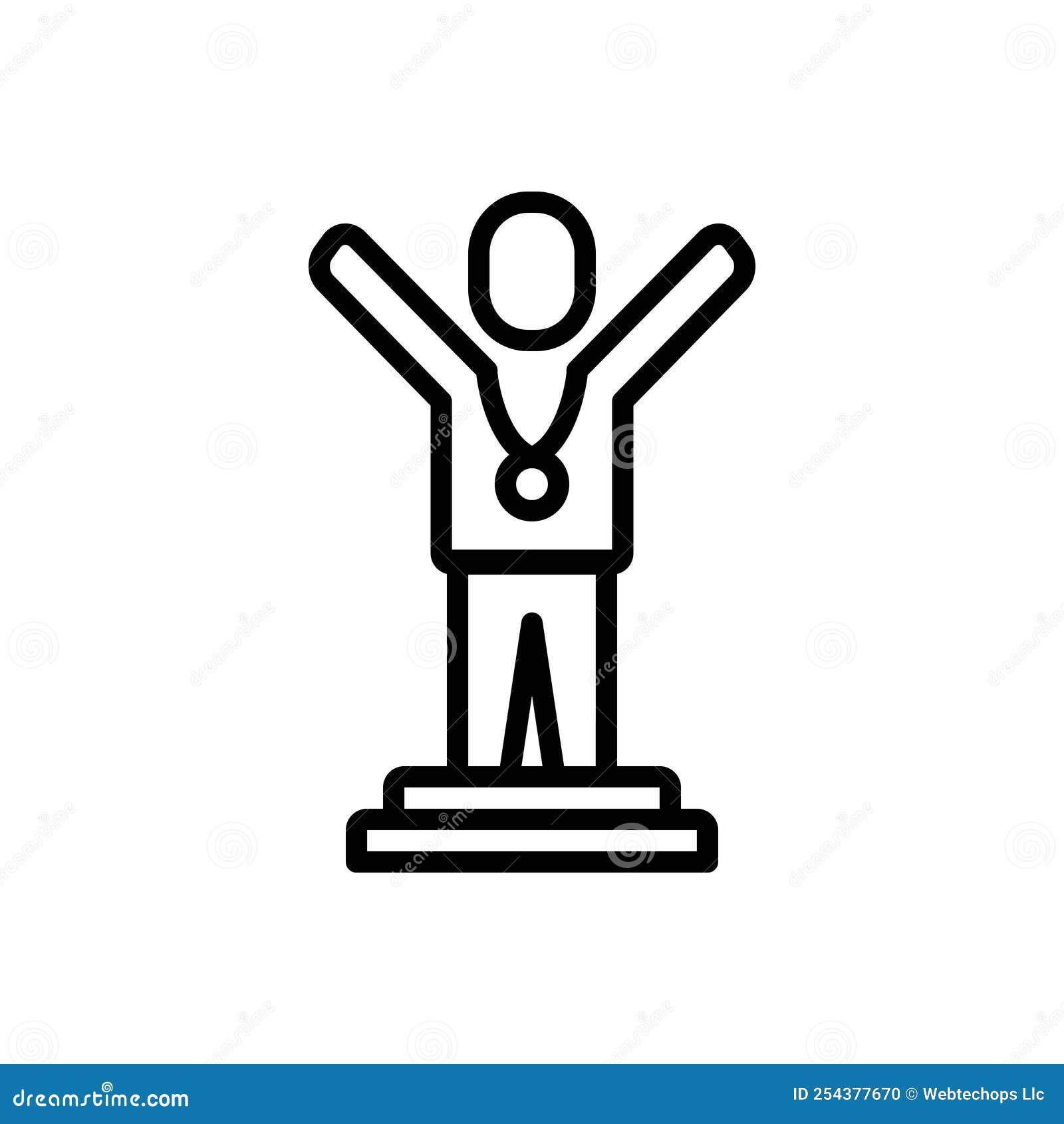 Black Line Icon for Triumph, Victory and Win Stock Illustration ...