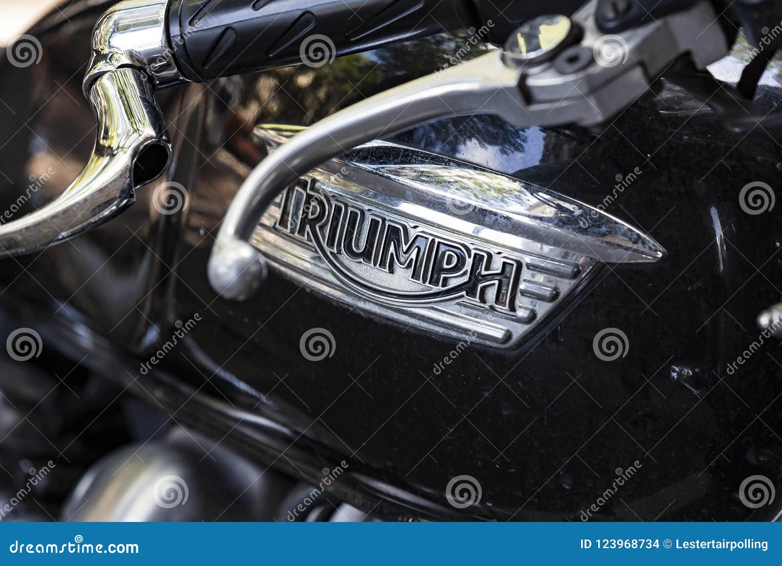 Triumph Motorcycle Emblems on the Streets of Milan in Italy. Editorial ...