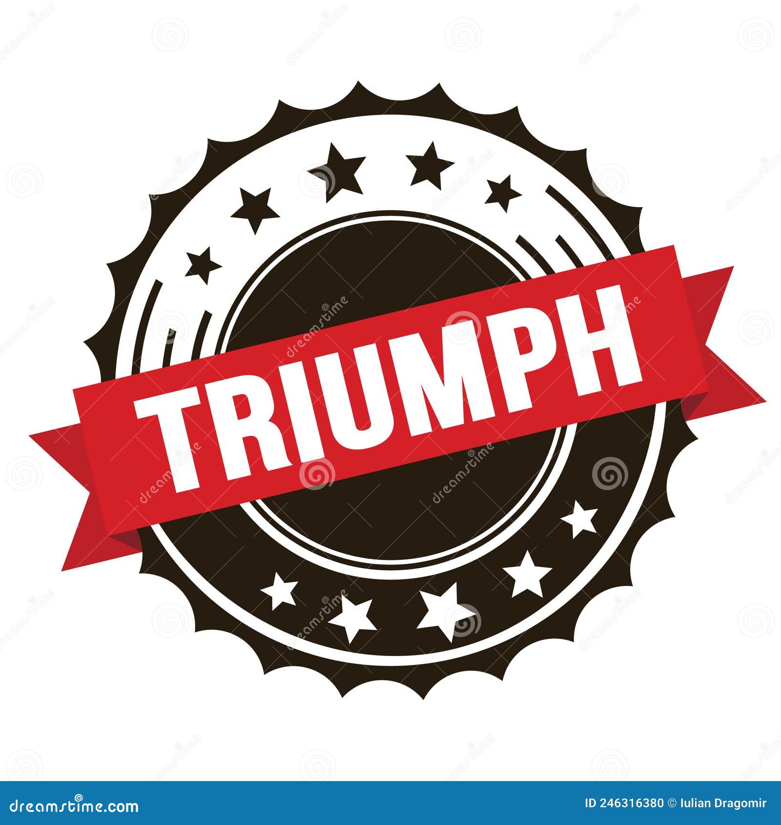 TRIUMPH Text on Red Brown Ribbon Stamp Stock Illustration ...