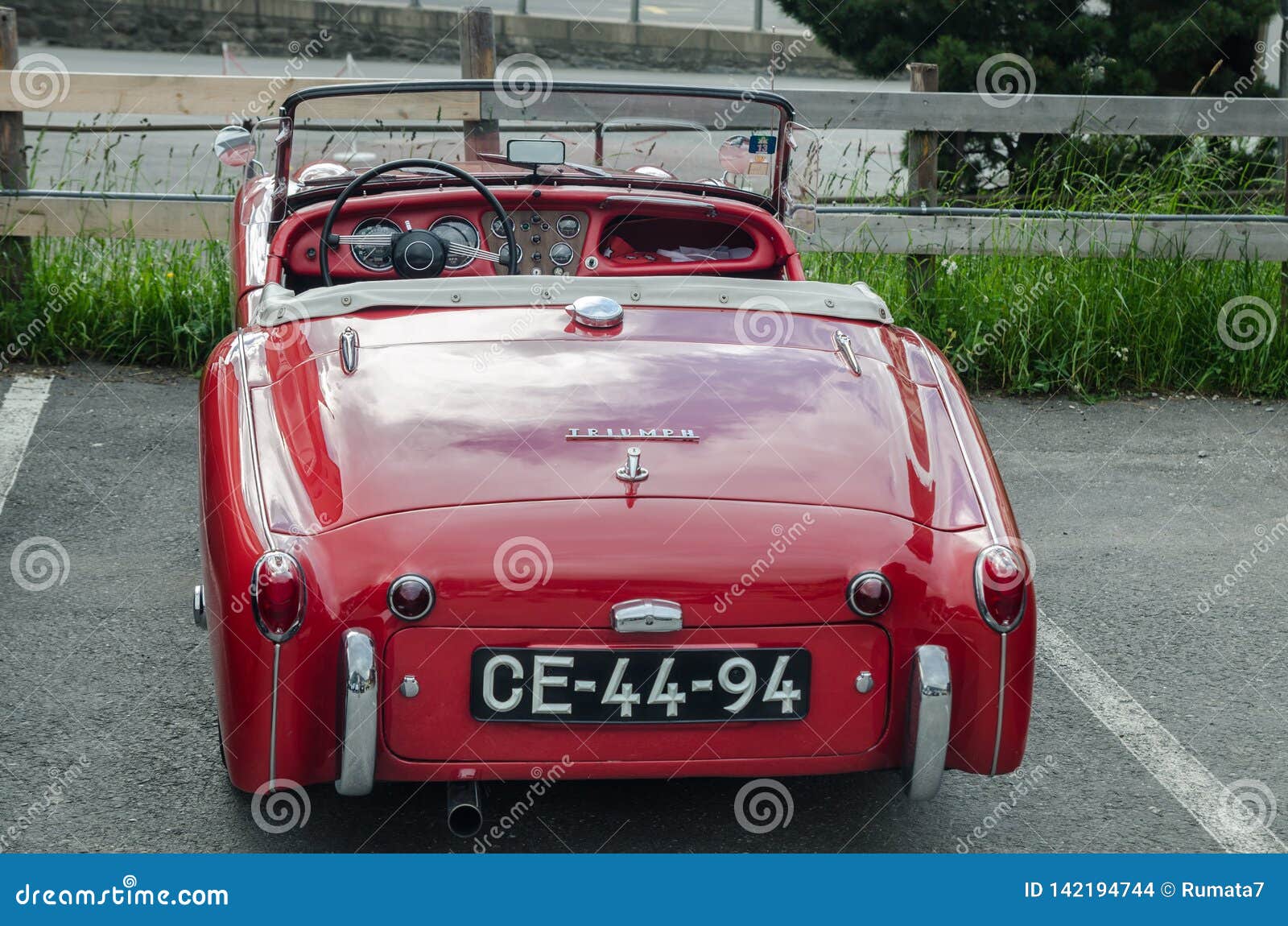 Triumph TR3 Red Oldtimer Car (built in 1959 Editorial Stock Image ...
