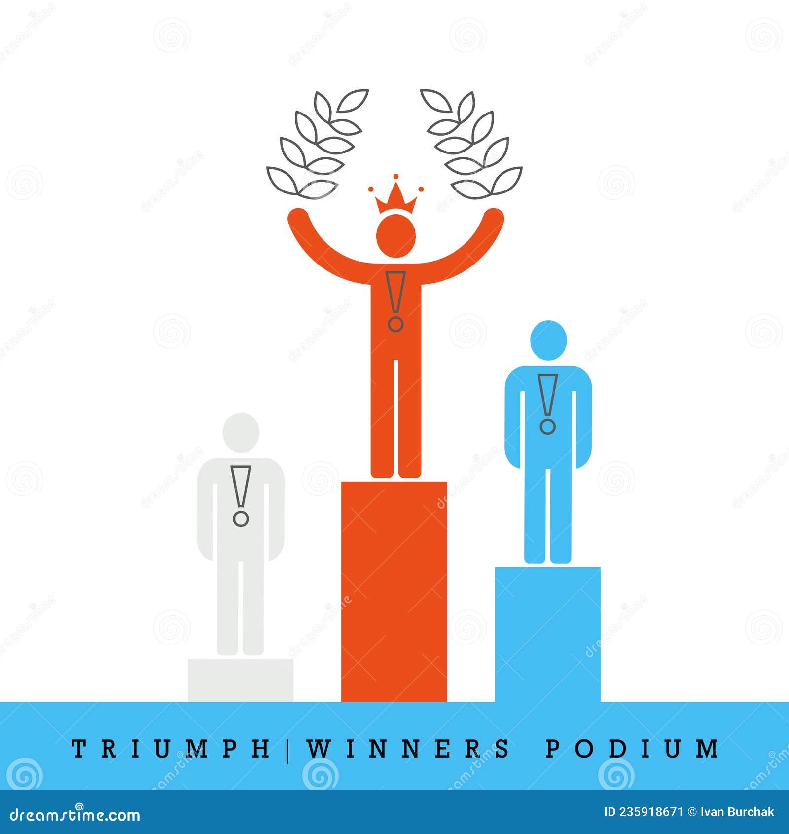 Triumph, Winners Podium Flat Style and Thin Line Vector Icon Stock ...