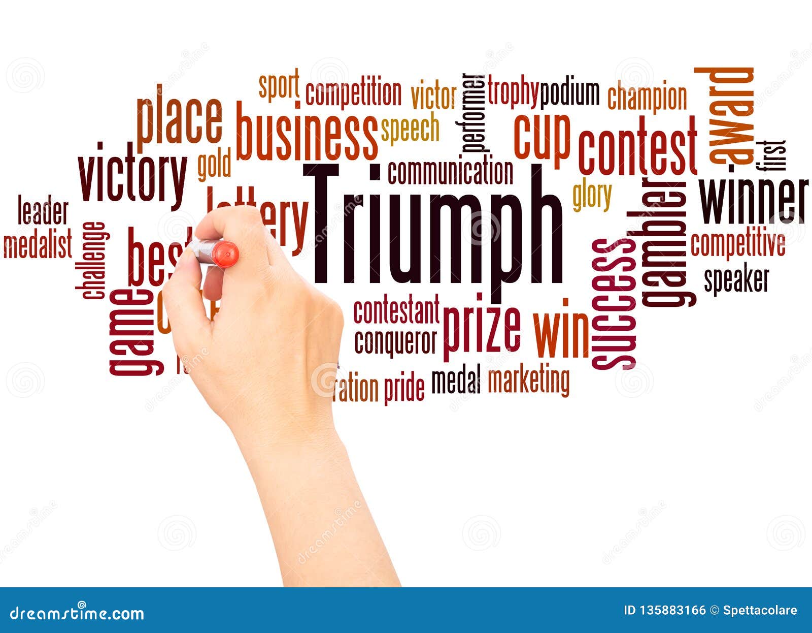 Triumph Word Cloud Hand Writing Concept Stock Photo - Image of ...