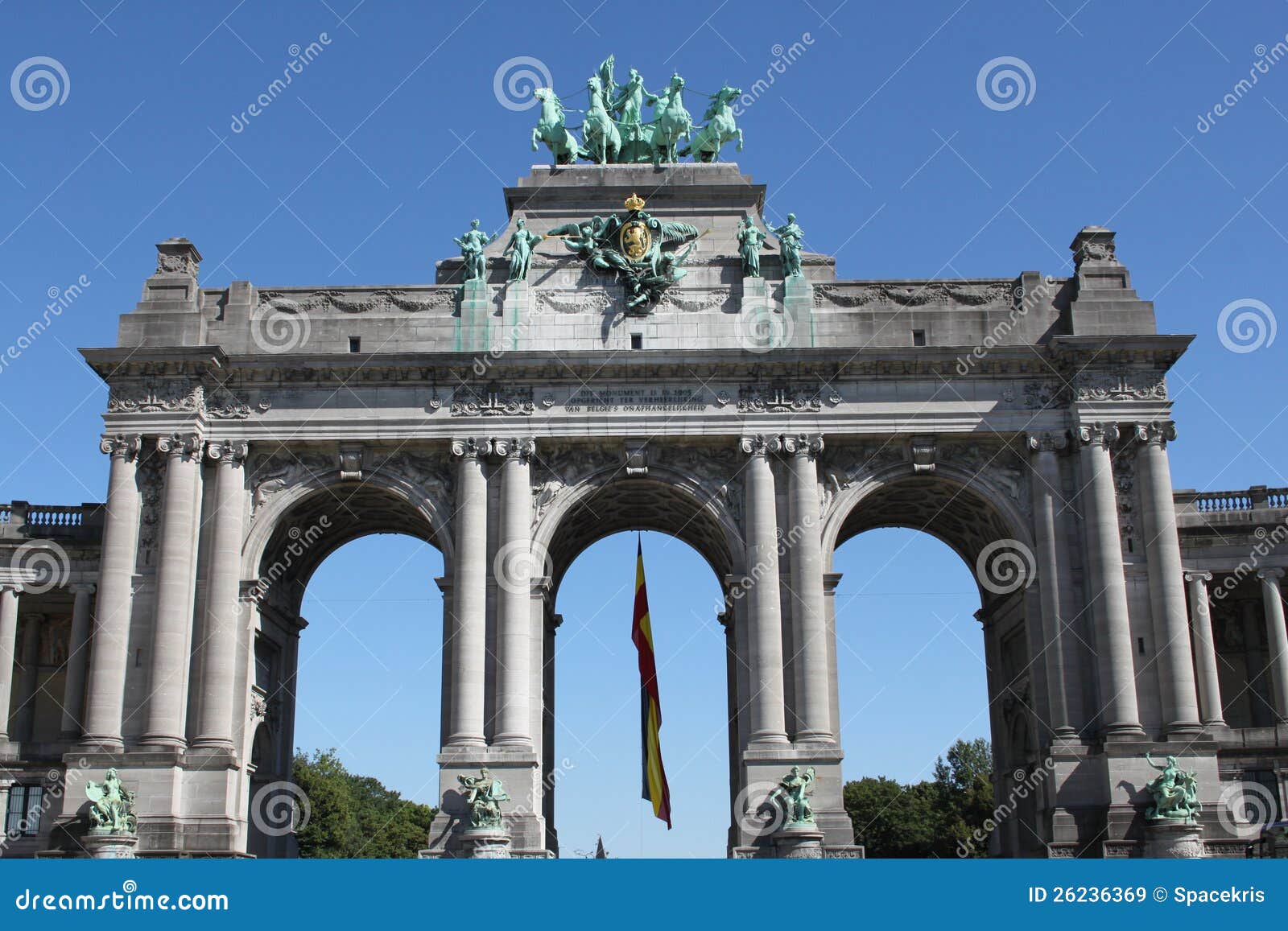 Triumphal arch in Brussels stock image. Image of historical - 26236369