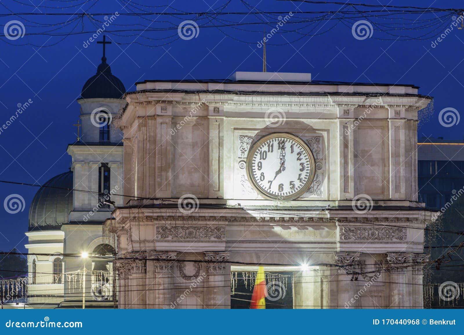 Triumphal arch in Chisinau stock photo. Image of landmark - 170440968