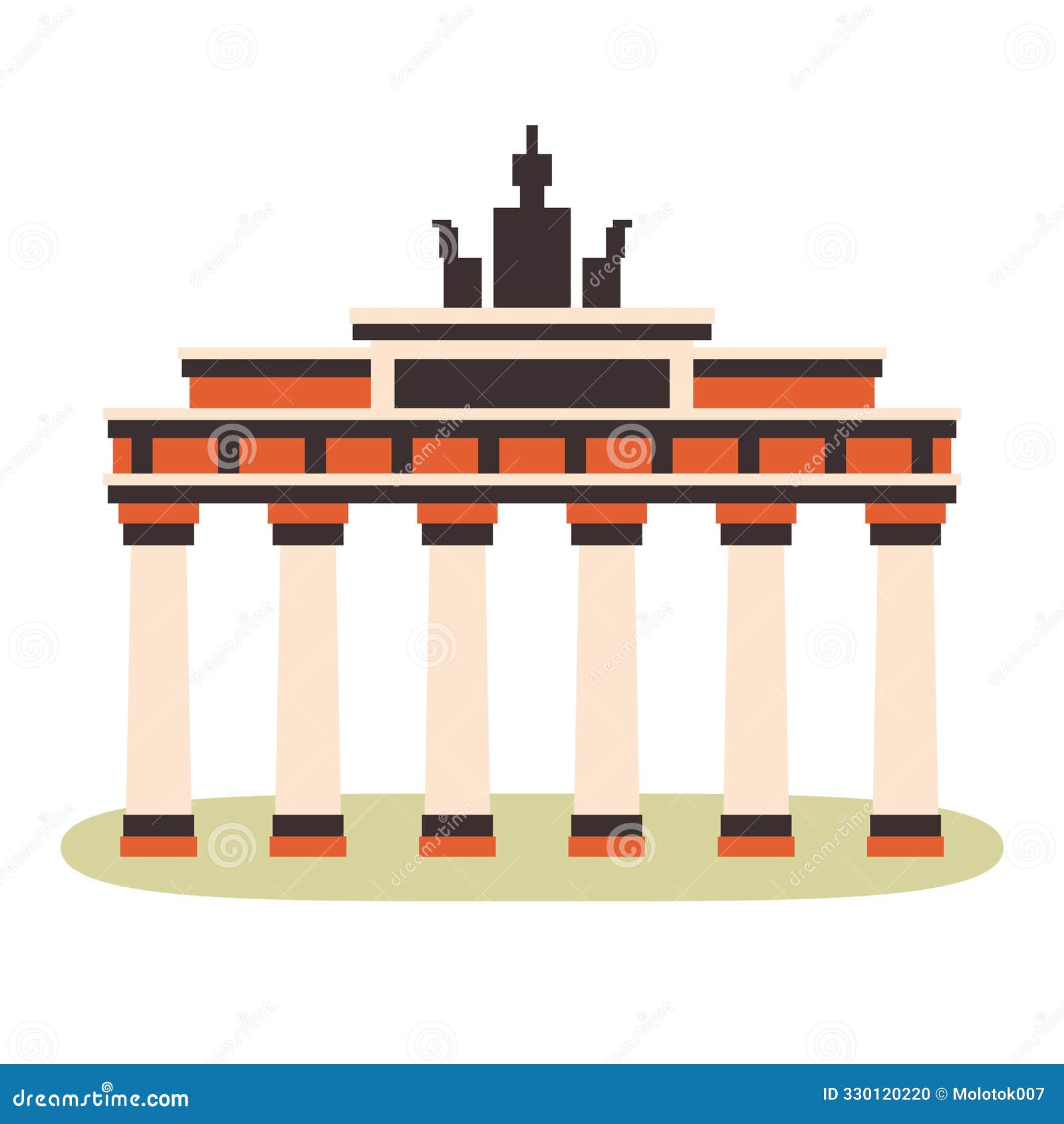 Triumphal Arch with Horses. Gate Icon. Logotype Stock Vector ...