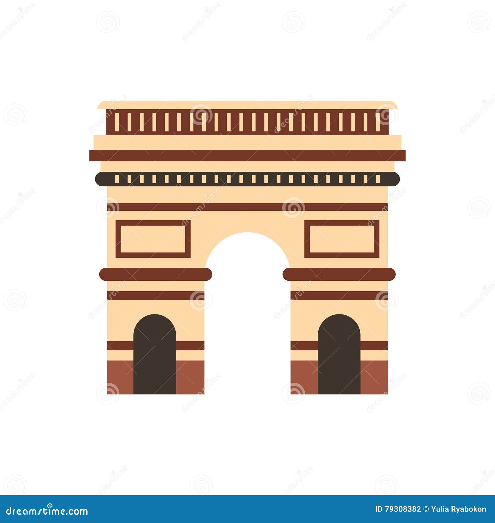 Triumphal Arch Icon, Flat Style Stock Vector - Illustration of champs ...