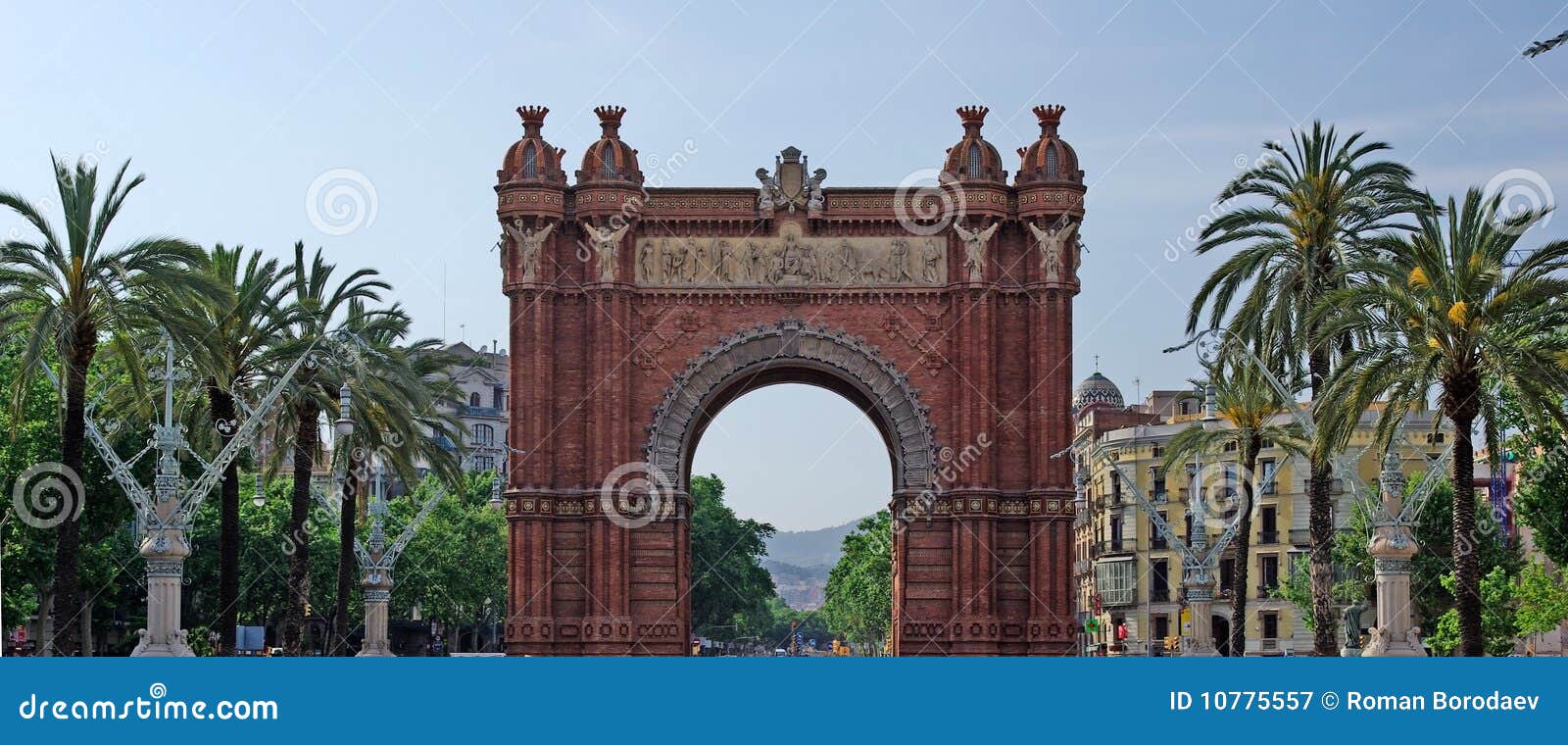 Triumphal arch panorama. stock image. Image of gate, landmark - 10775557