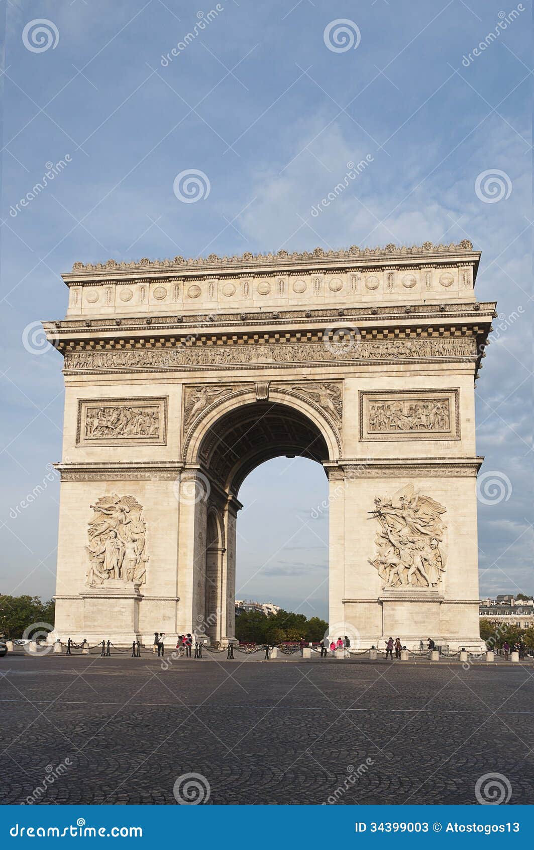 Triumphal Arch in Paris stock image. Image of travel - 34399003