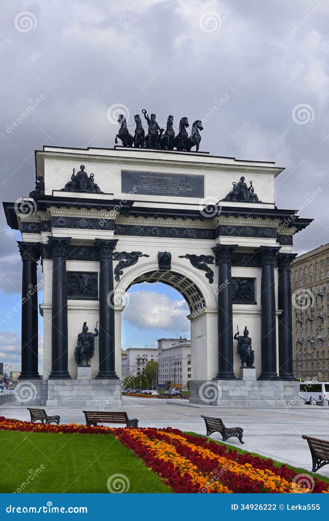 Triumphal Gate on Victory Square Stock Photo - Image of column, arch ...