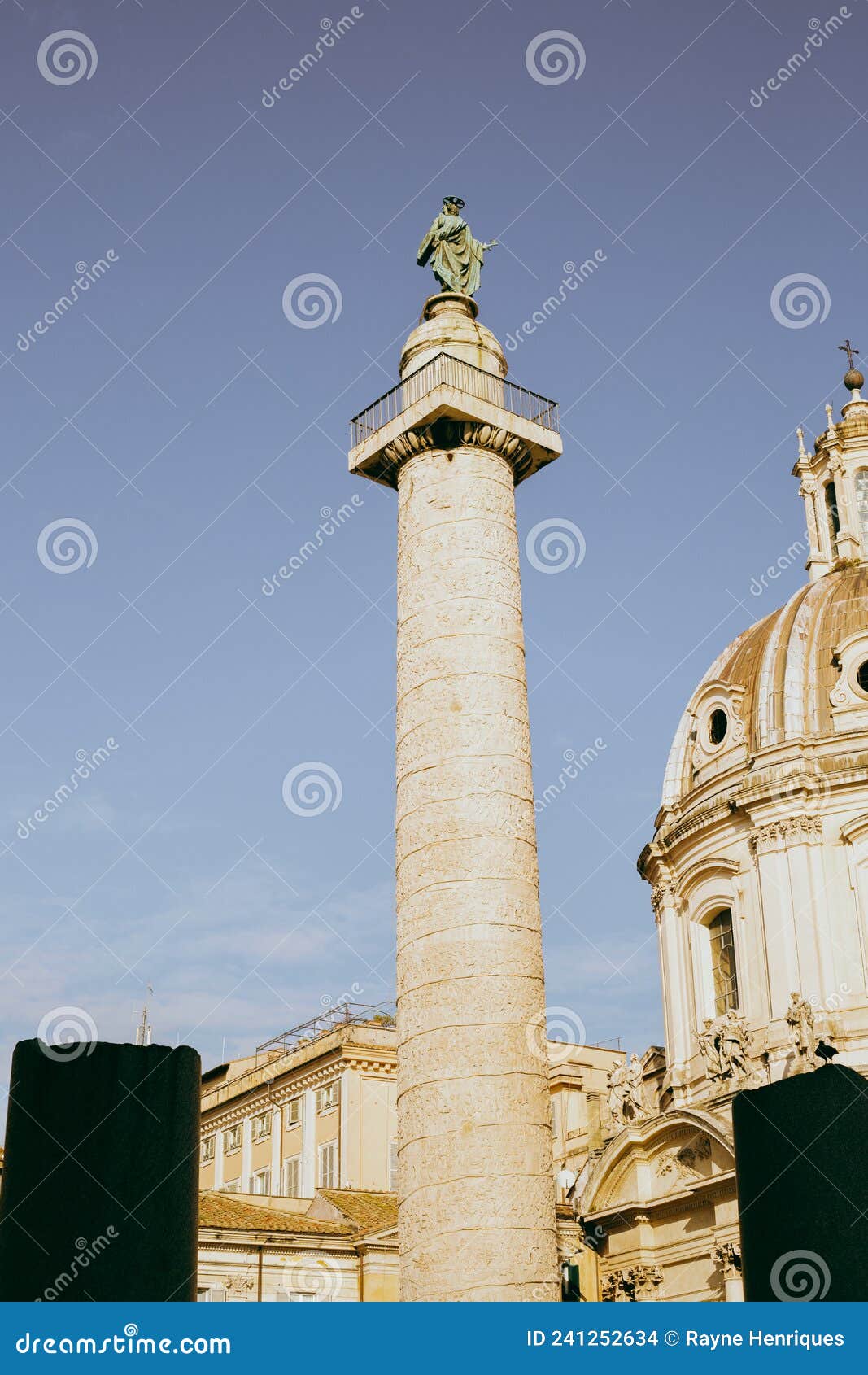 The Triumphal Roman Trajan Column Stock Photo - Image of facade, spire ...