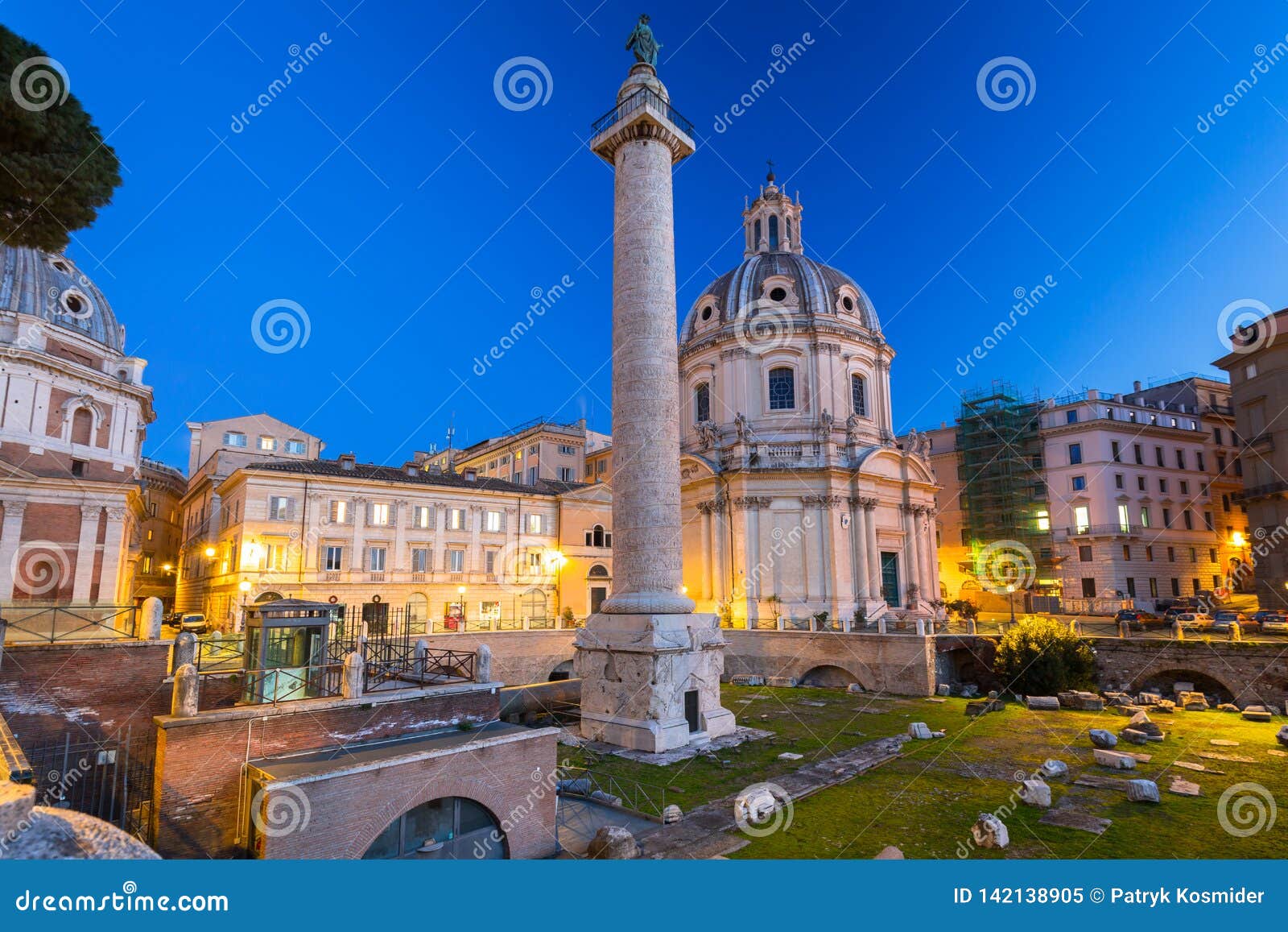 Triumphal Trajan Column in Rome at Night, Italy Editorial Image - Image ...