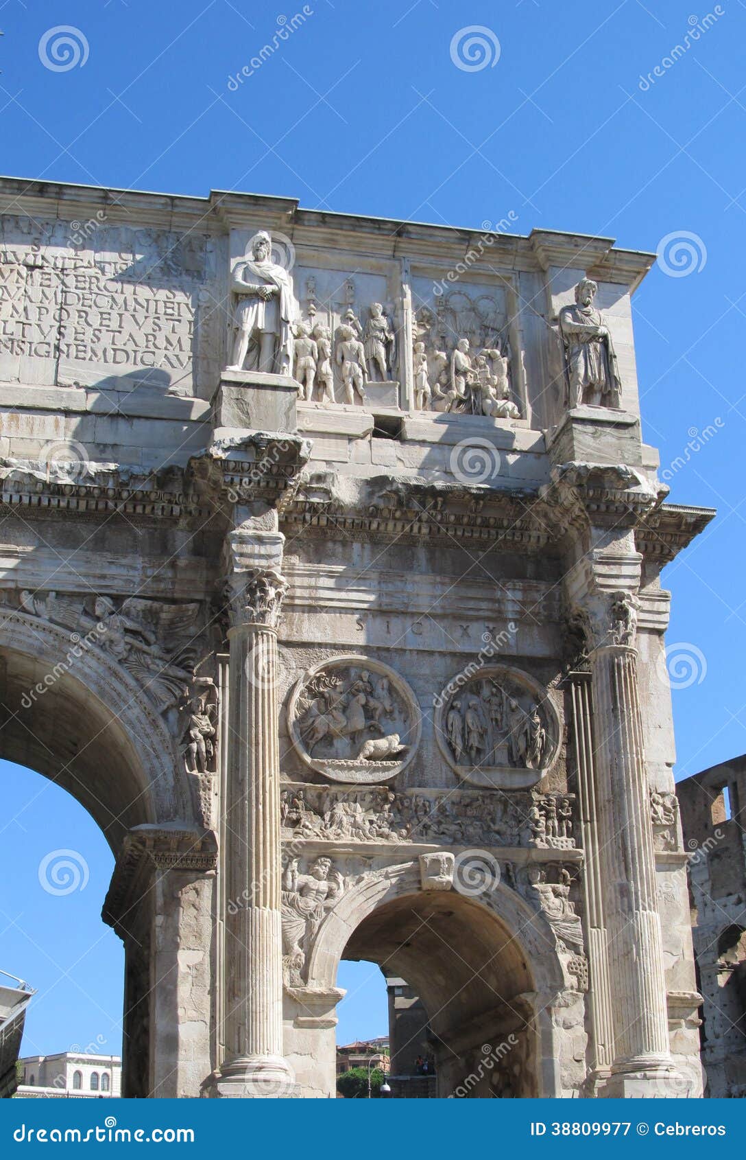 Triumphbogen stockbild. Bild von architektur, antike - 38809977