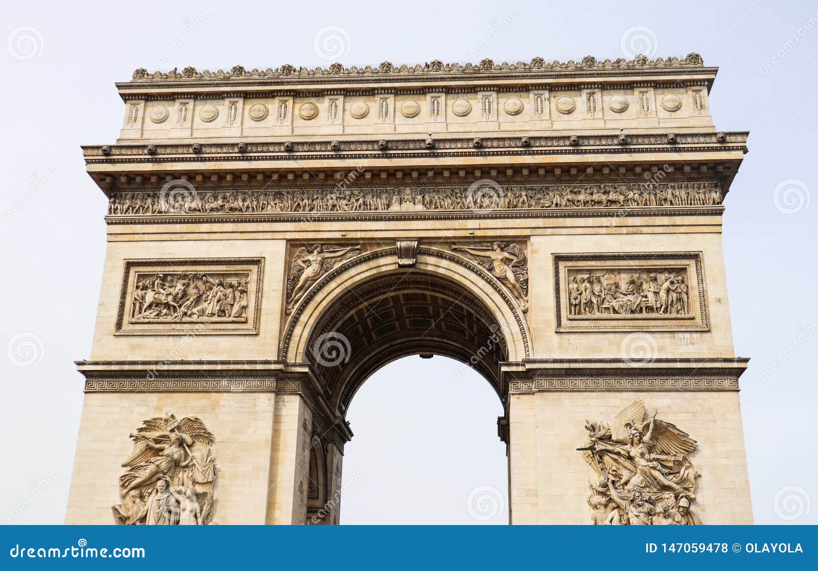 Triumphbogen Arc De Triomphe, Champs-Elysees in Paris Frankreich April ...