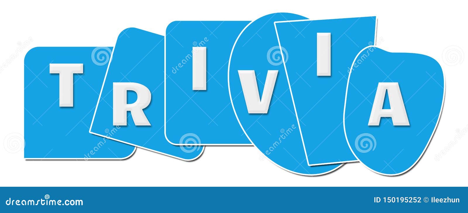 Trivia Blue Abstract Shapes Horizontal Stock Illustration ...