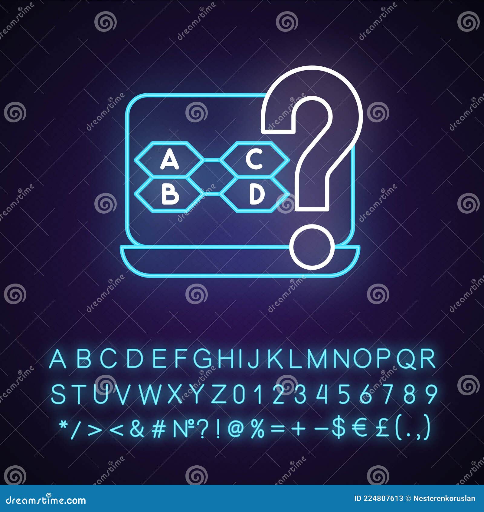 Trivia Games Neon Light Icon Stock Vector - Illustration of answer ...