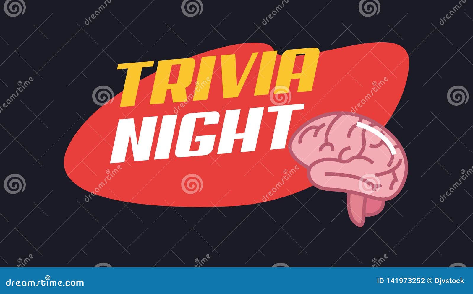 Trivia night design stock vector. Illustration of brain - 141973252