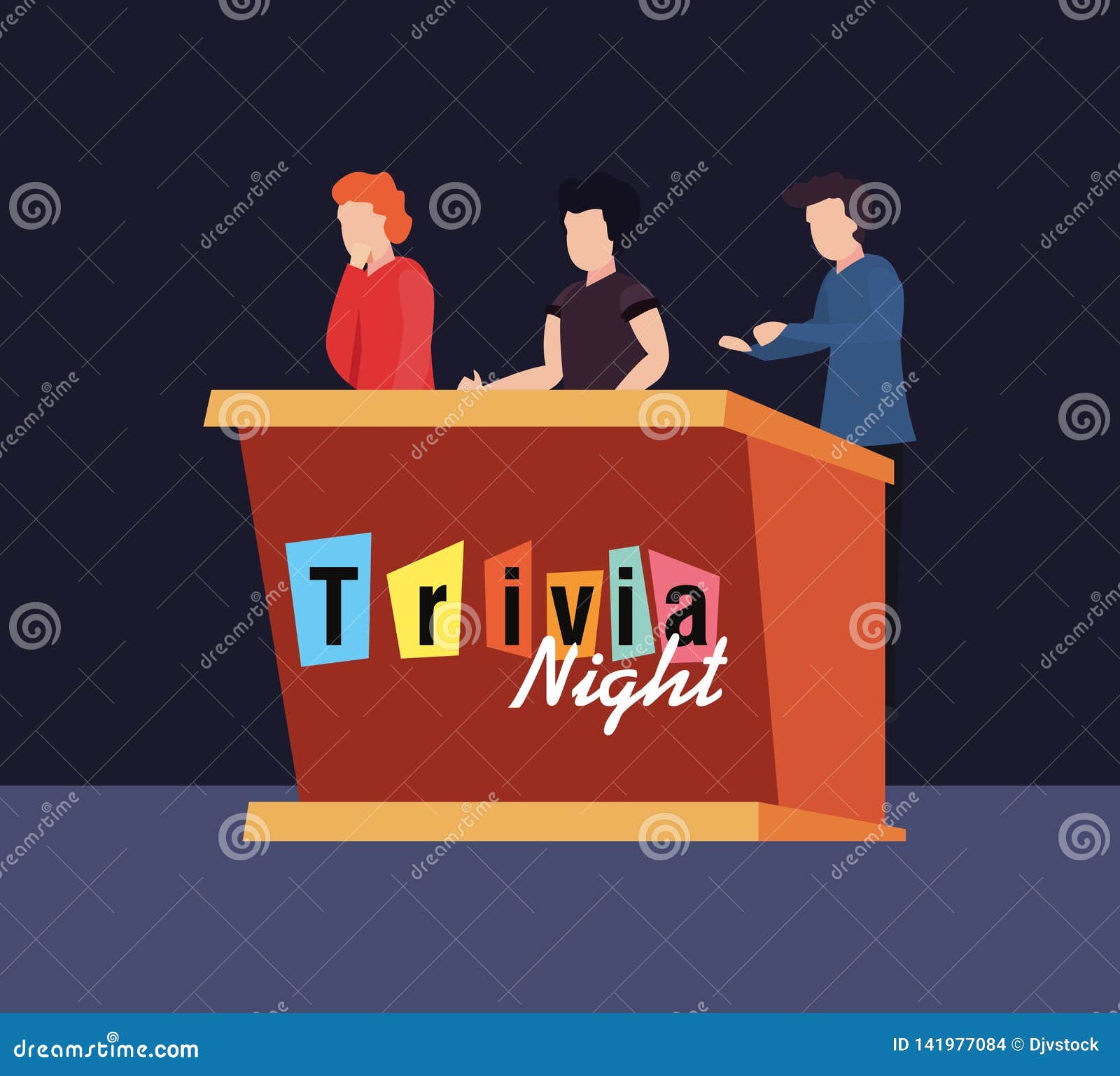 Trivia night design stock vector. Illustration of participant - 141977084