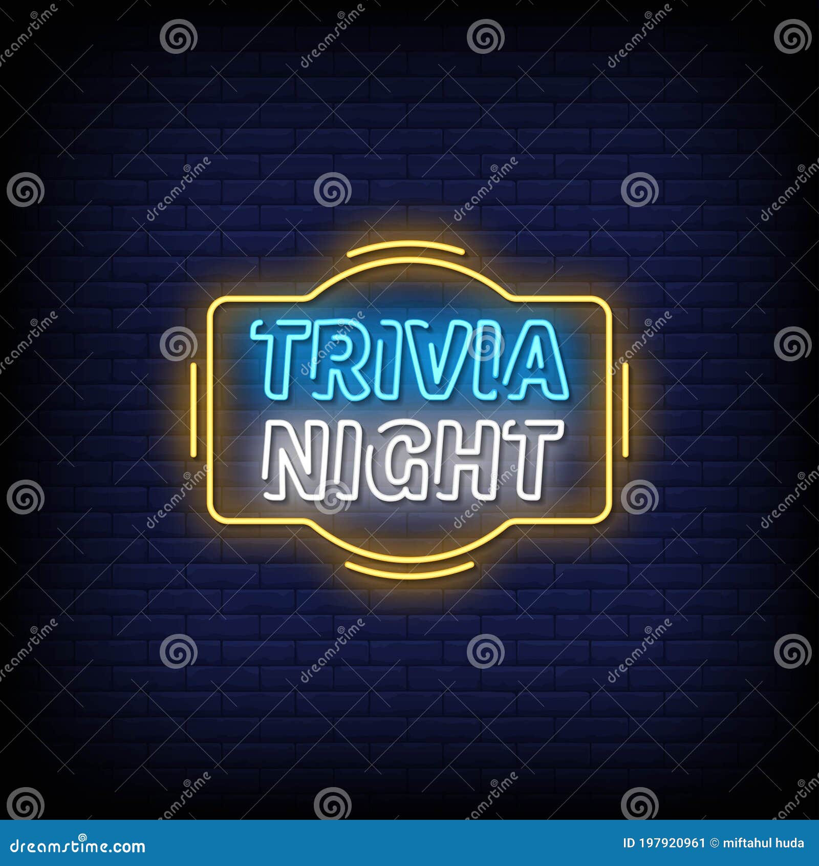 Trivia Night Neon Signs Style Text Vector Stock Vector - Illustration ...