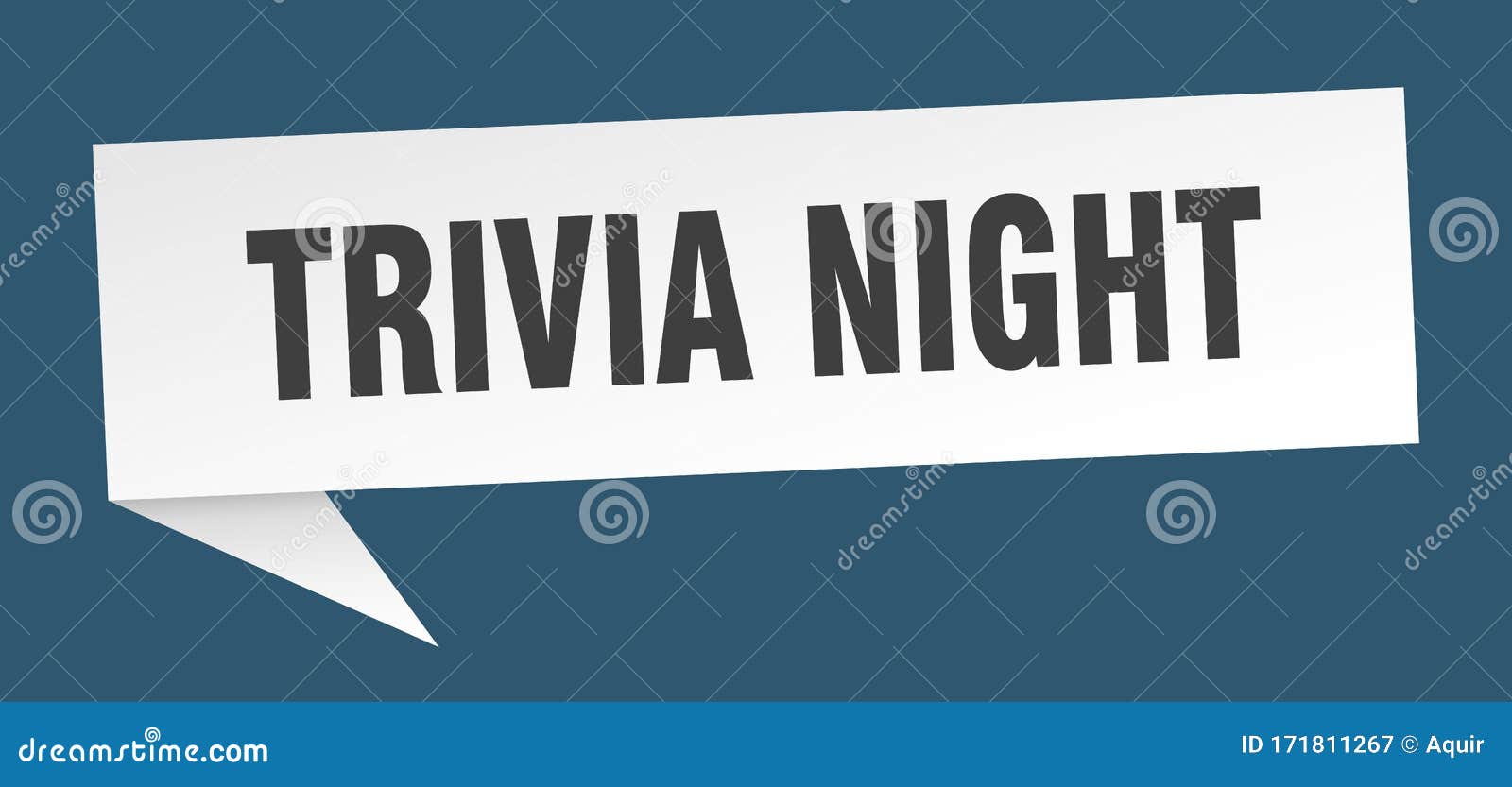 Trivia Night Speech Bubble. Trivia Night Ribbon Sign Stock Vector ...