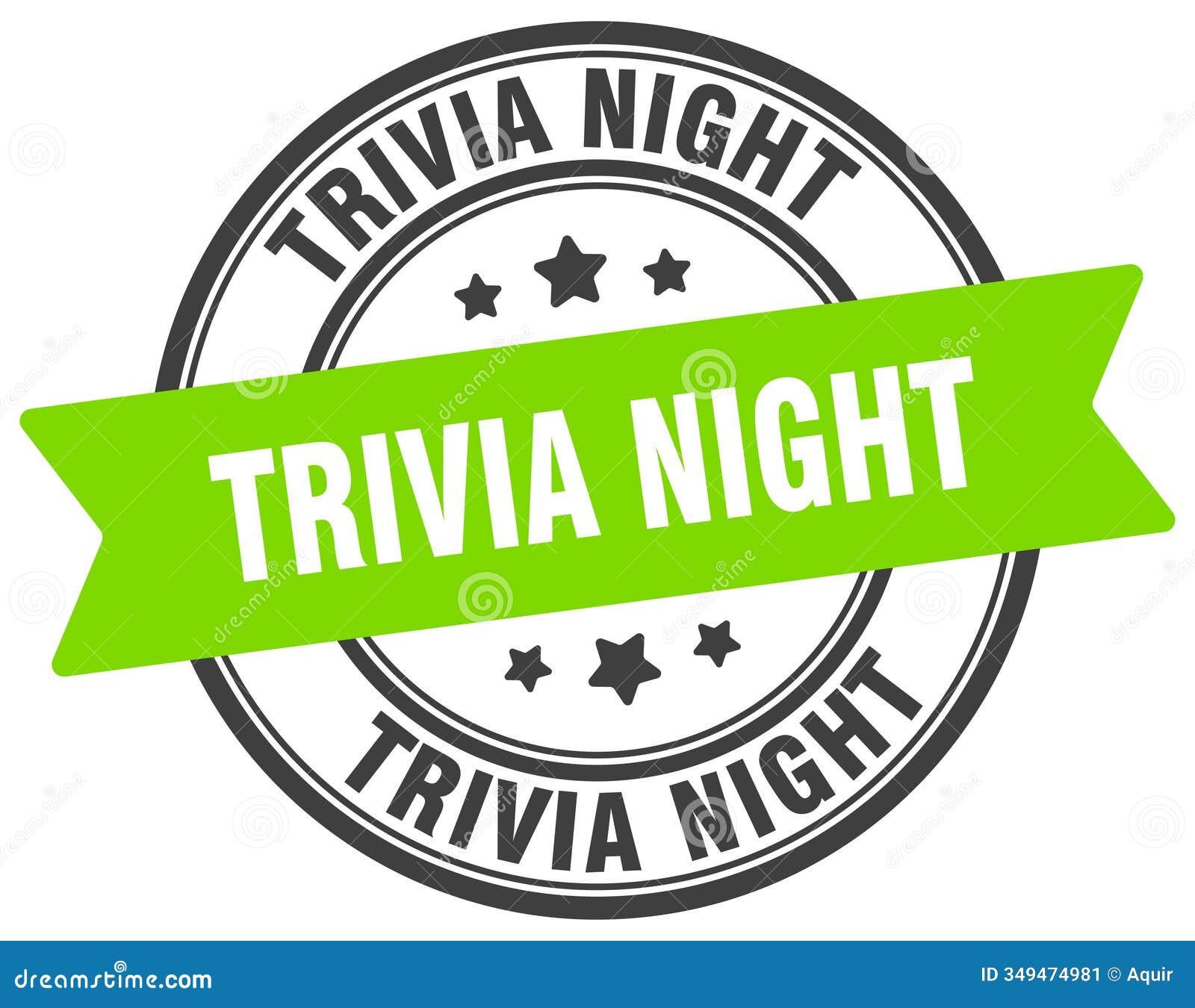 Trivia Night Stamp. Trivia Night Label on Transparent Background. Round ...