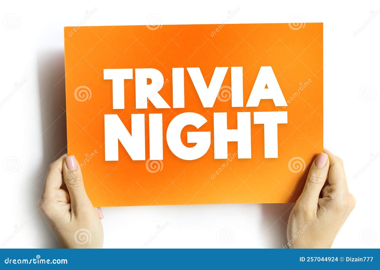 Trivia Night Text Concept on Card for Presentations and Reports Stock ...