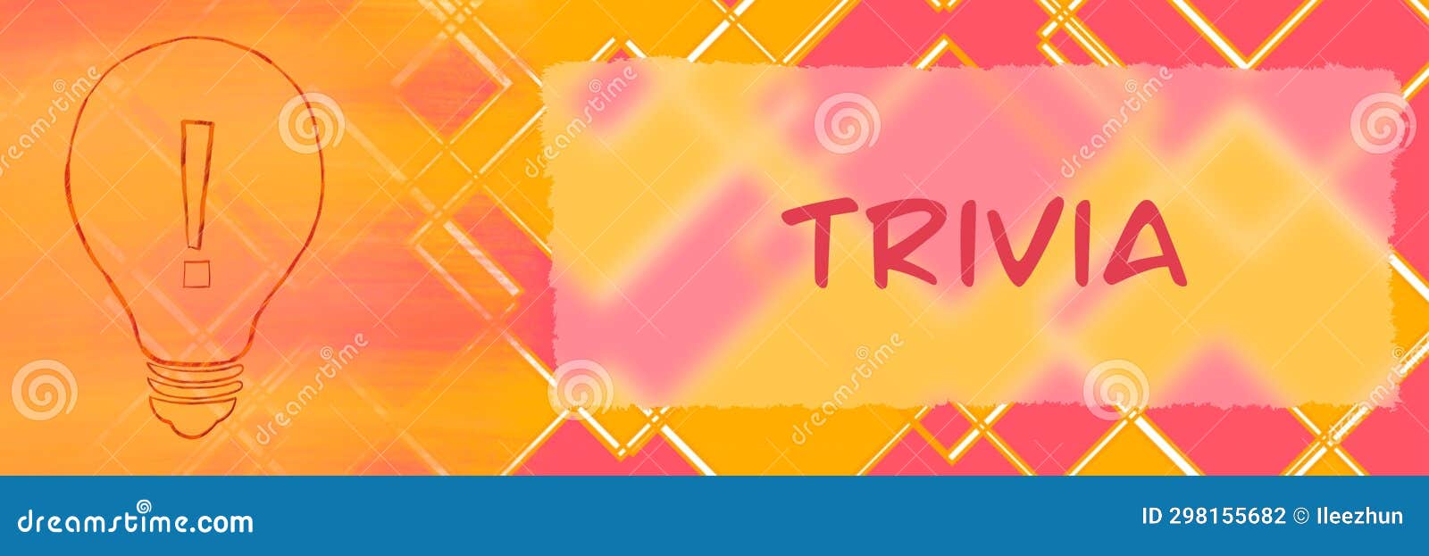 Trivia Pink Orange Diamond Background Text Horizontal Stock ...