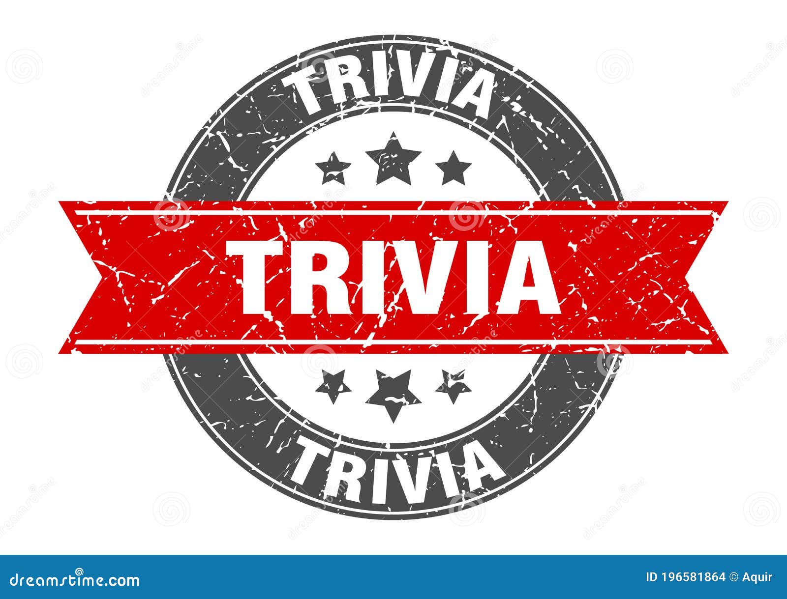 Trivia Round Stamp with Ribbon. Label Sign Stock Vector - Illustration ...