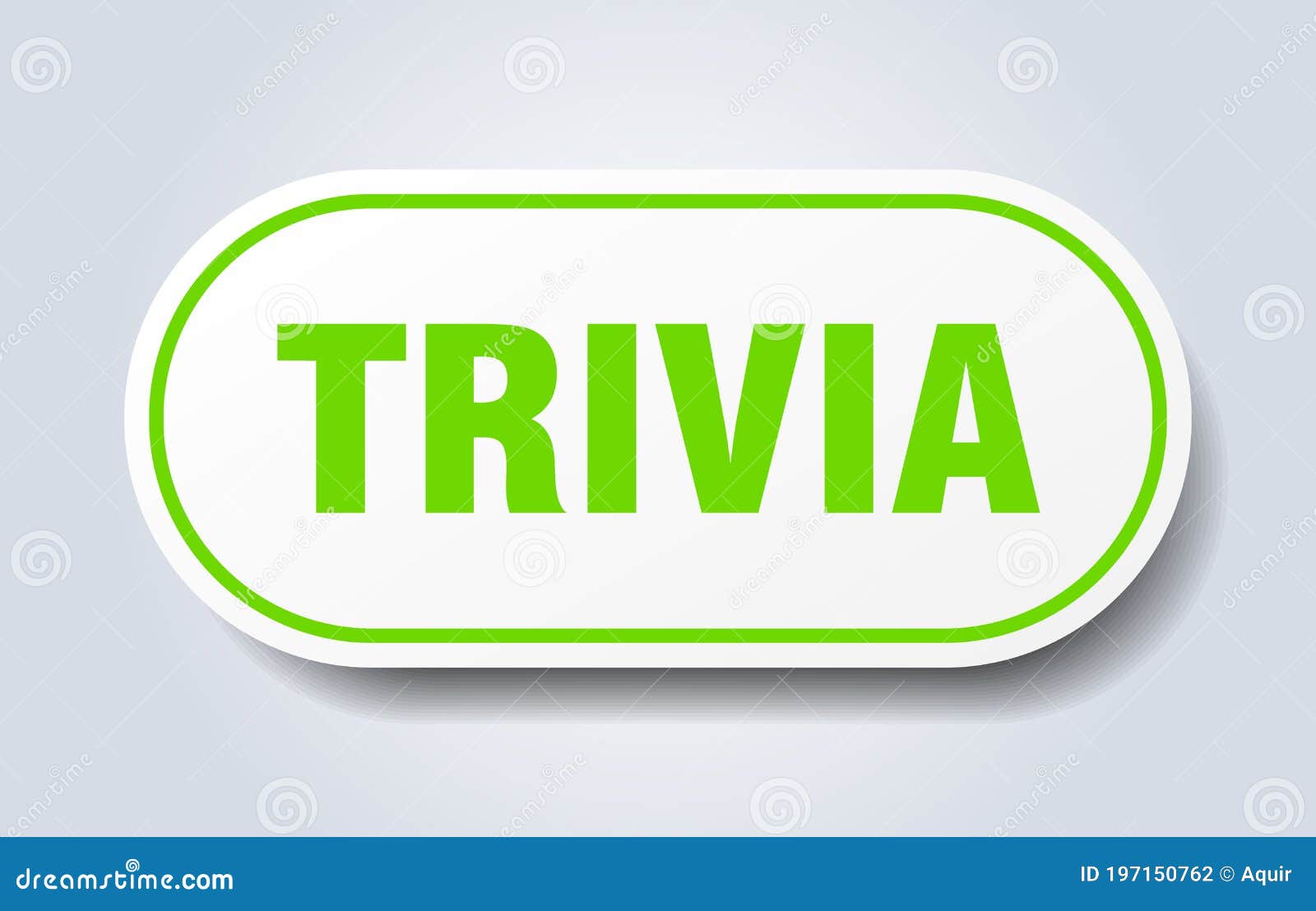 Trivia Sign. Rounded Isolated Button. White Sticker Stock Vector ...