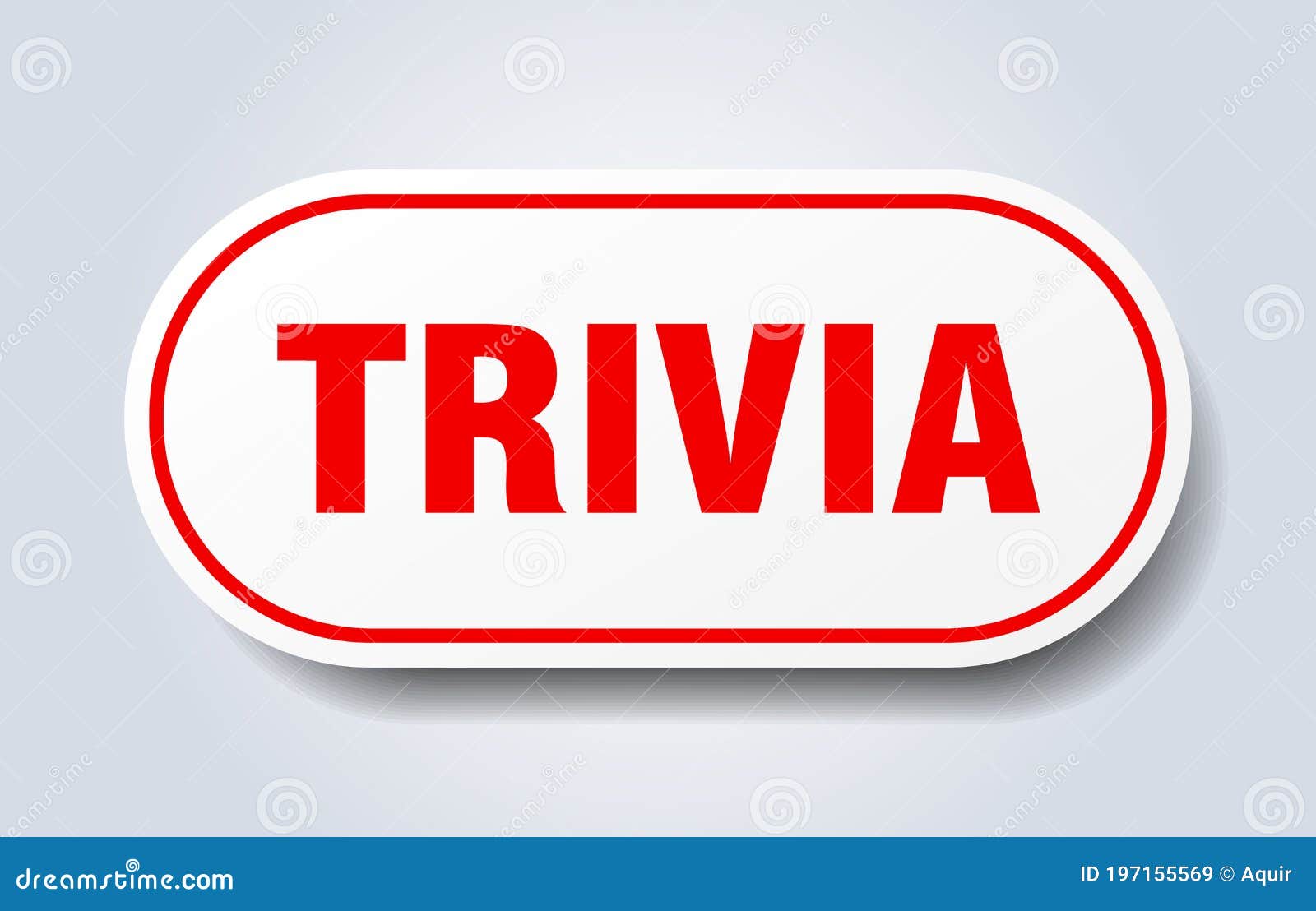 Trivia Sign. Rounded Isolated Button. White Sticker Stock Vector ...