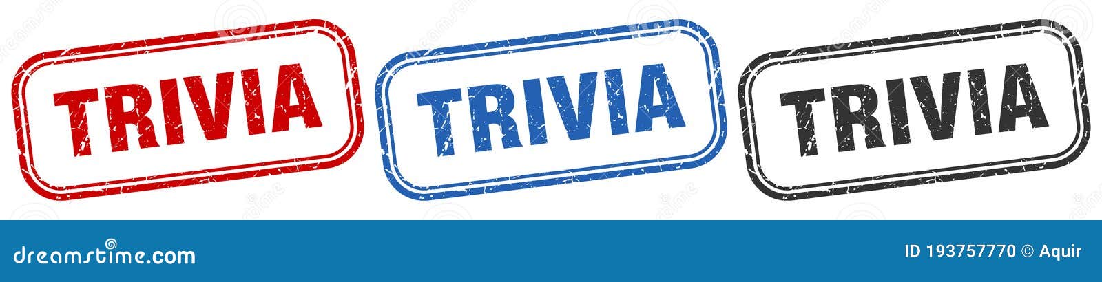 Trivia Square Isolated Sign Set. Trivia Stamp Stock Vector ...