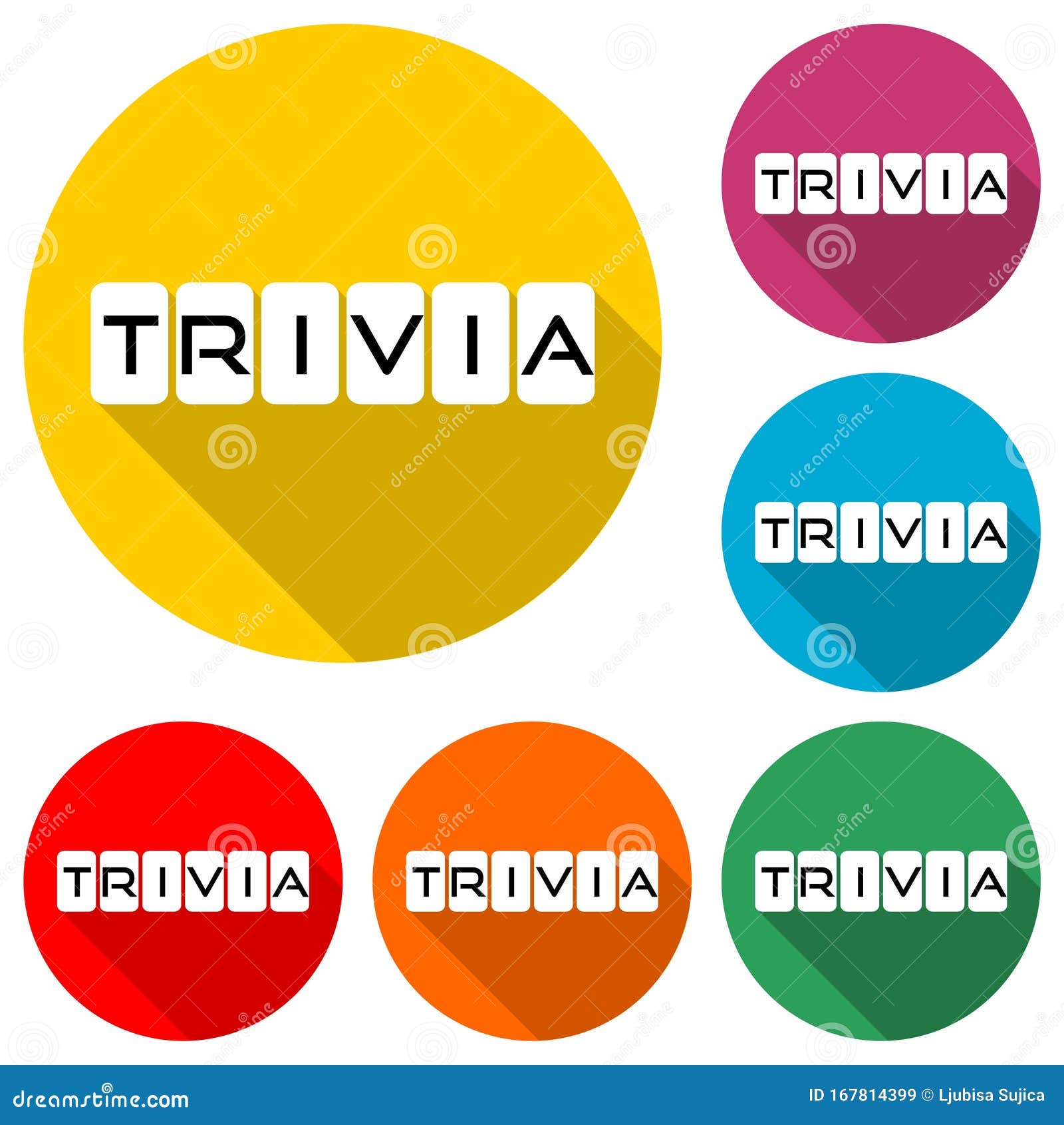 Trivia-Symbol Mit Langem Schatten Vektor Abbildung - Illustration von ...