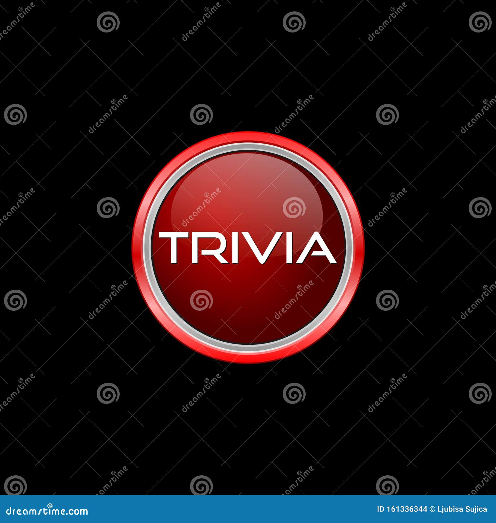 Trivia Text Button Isolated On Black Background Stock Illustration ...