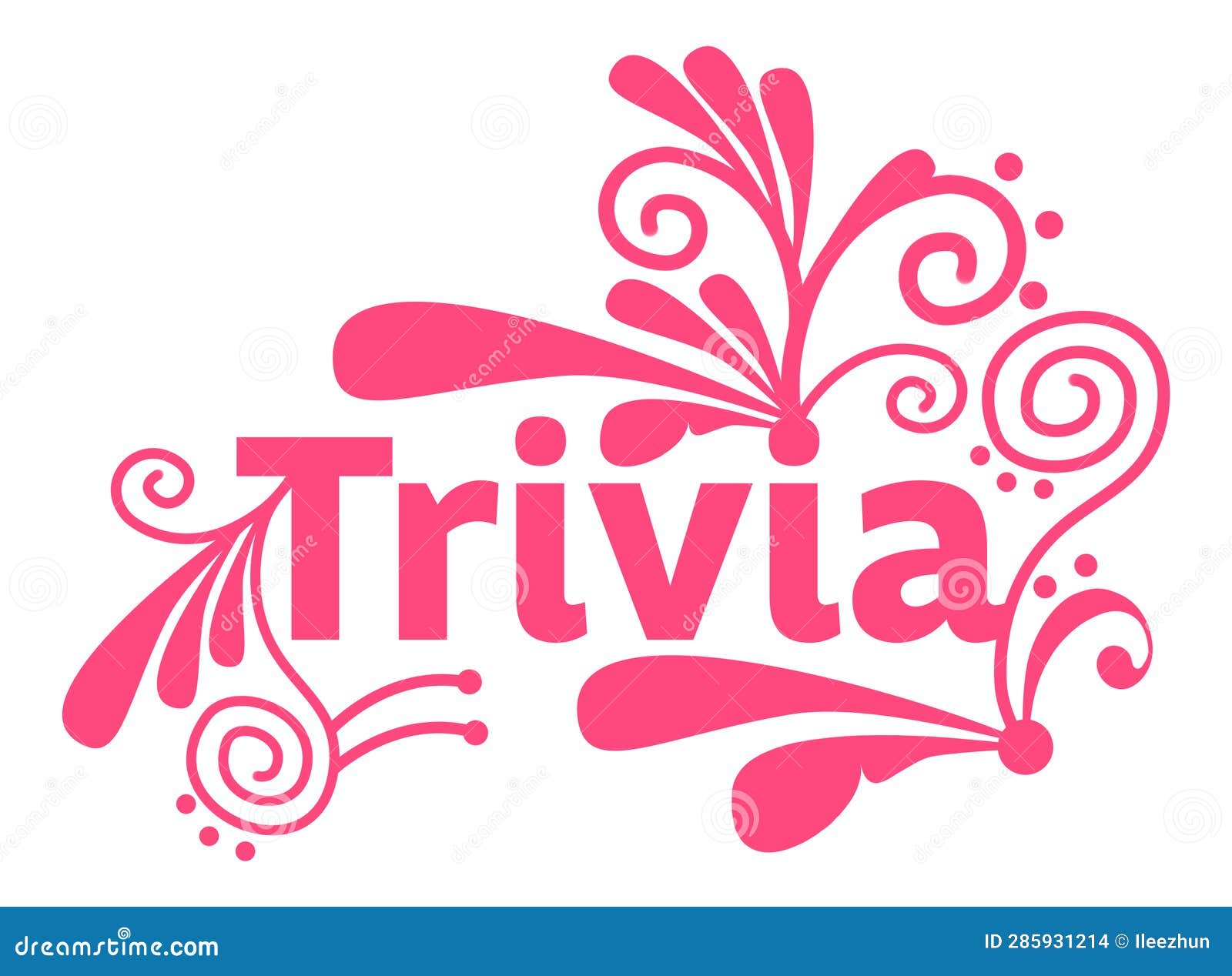 Trivia Text with Design Elements Pink Stock Illustration - Illustration ...