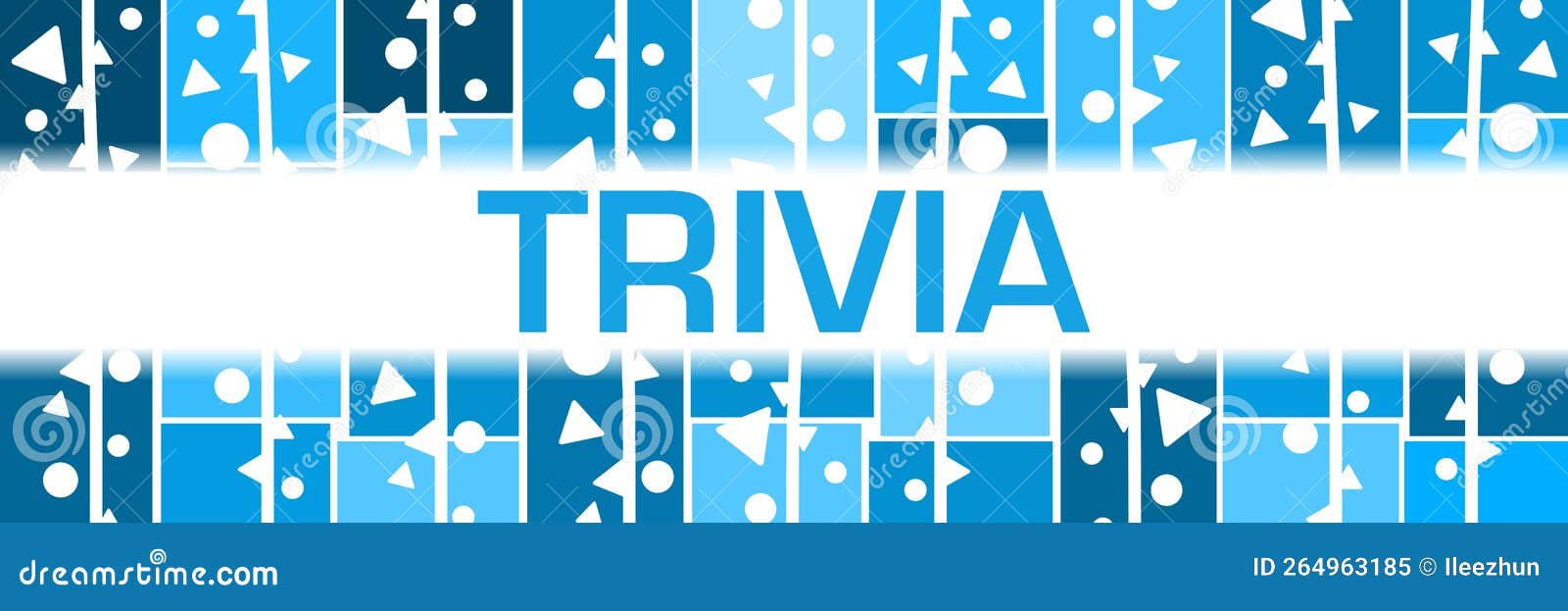 Trivia Blue Squares White Dots Triangles Horizontal Text Stock ...