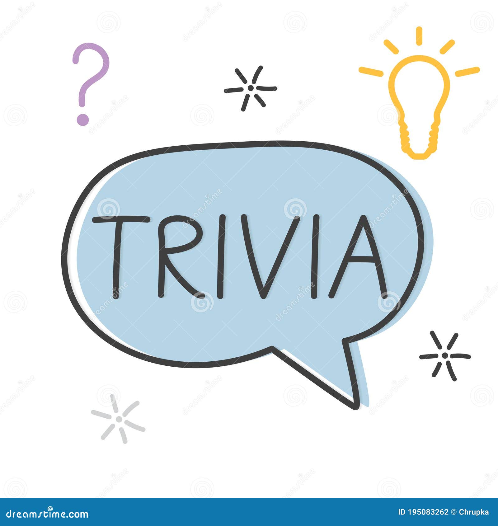 Trivia word concept stock vector. Illustration of fact - 195083262