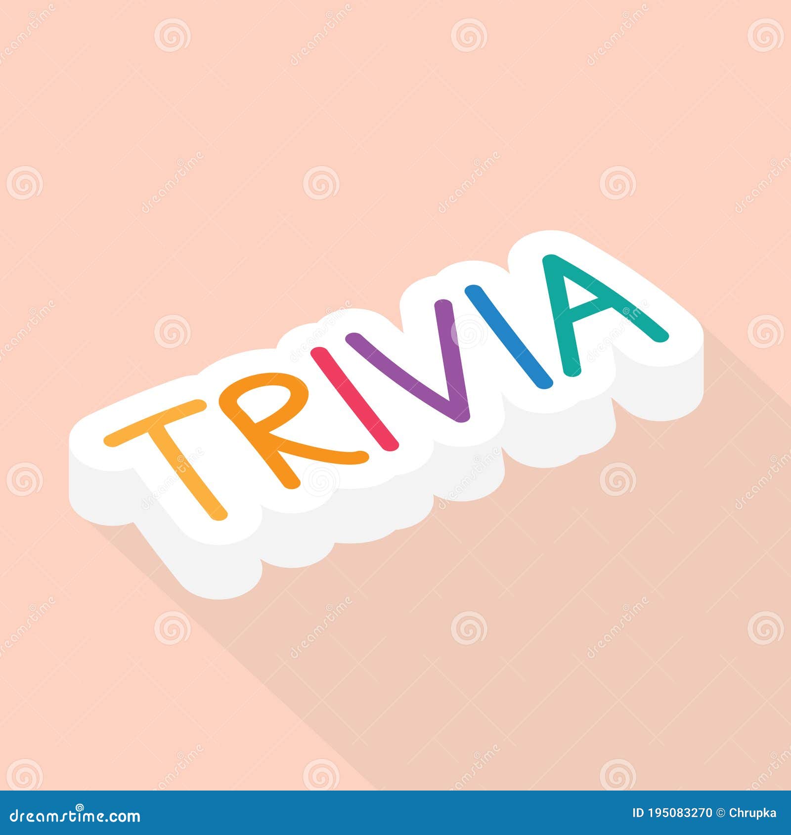 Trivia word concept stock vector. Illustration of isometric - 195083270