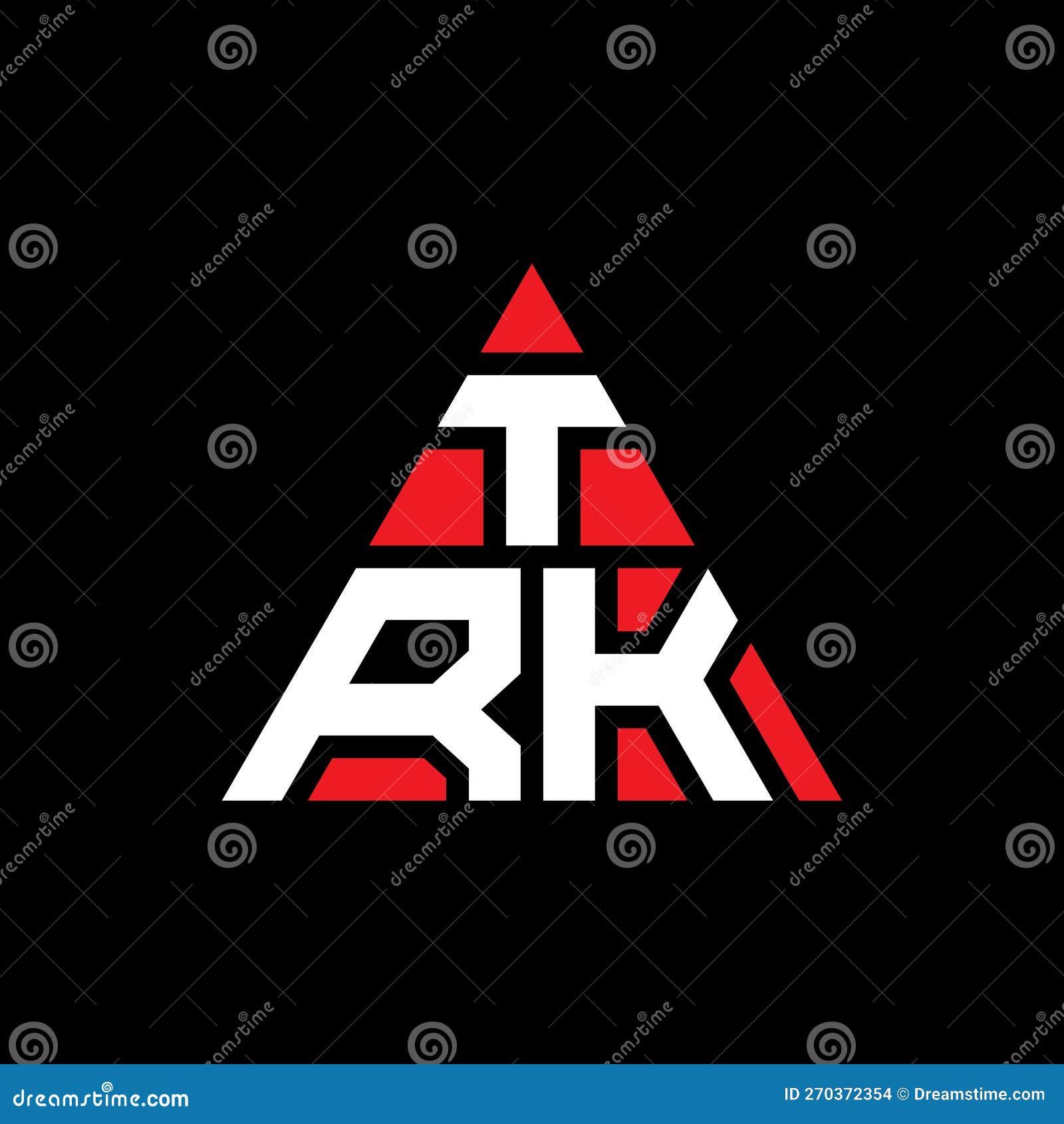TRK Triangle Letter Logo Design with Triangle Shape. TRK Triangle Logo ...