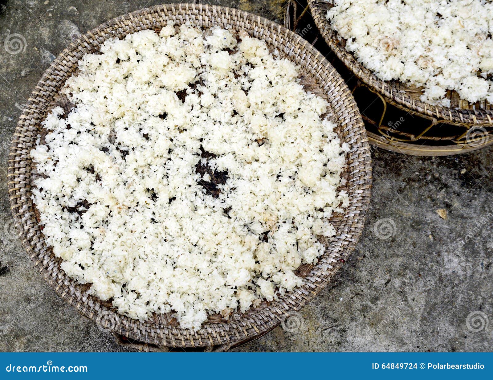 Trockener Klebriger Reis Im Korb Stockfoto - Bild von asien, bauernhof ...