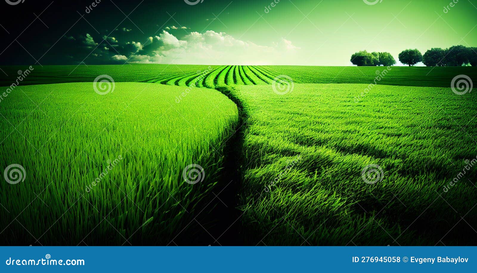 A Trodden Path on a Green Grassy Lawn - AI Generated Image Stock ...