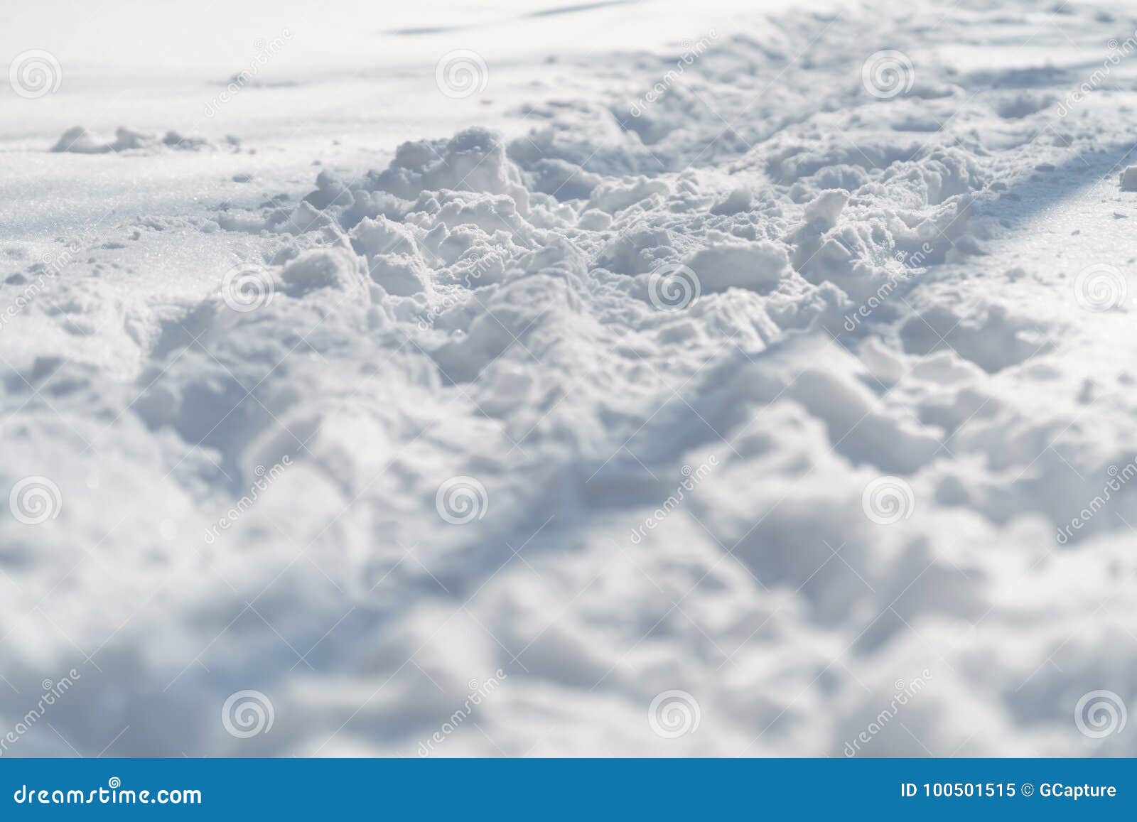 Trodden Path in Snow in the Morning after Snowfall Stock Image - Image ...