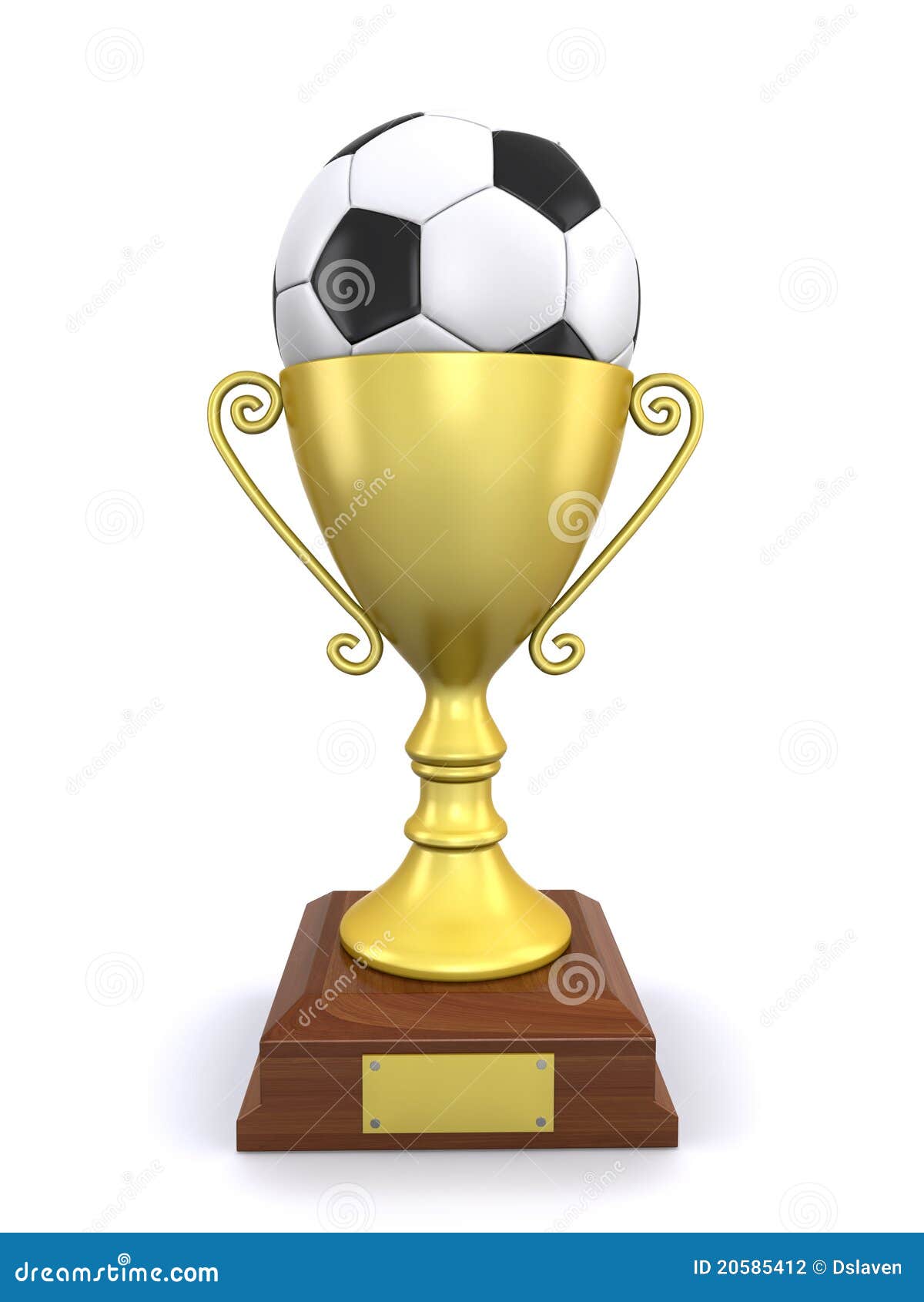 Trofeo Y Un Balón De Fútbol Fotografía de archivo - Imagen: 20585412