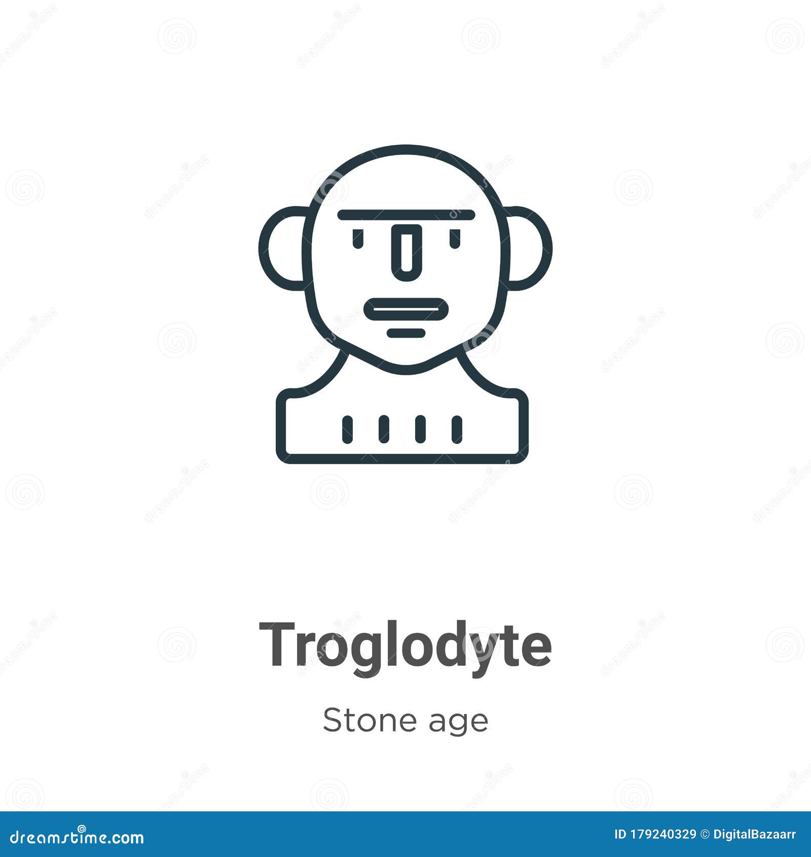Troglodyte Outline Icon Cartoon Vector | CartoonDealer.com #119003687